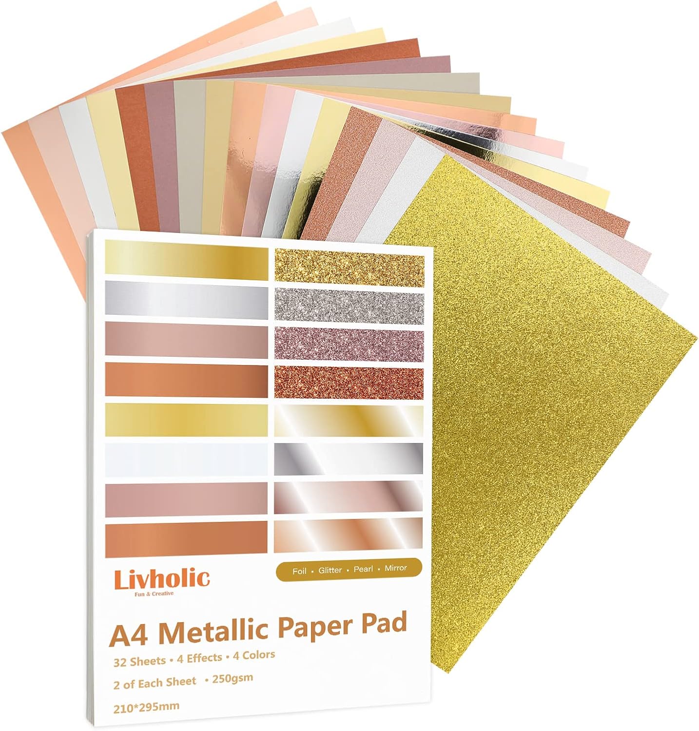 Amazon.com : Card Stock Paper for Card Making Solid Core 12x12 Metallic ...