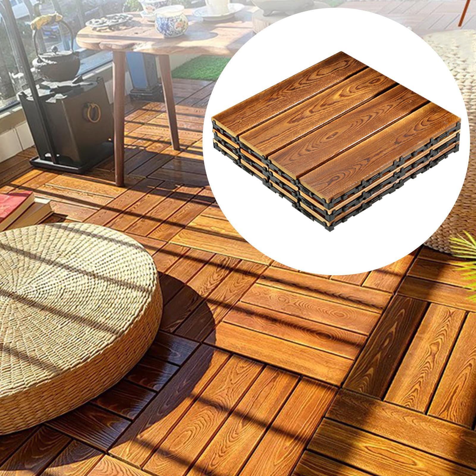 Interlocking Wood Tiles Shop Set Of 6 Interlocking Wood Grain