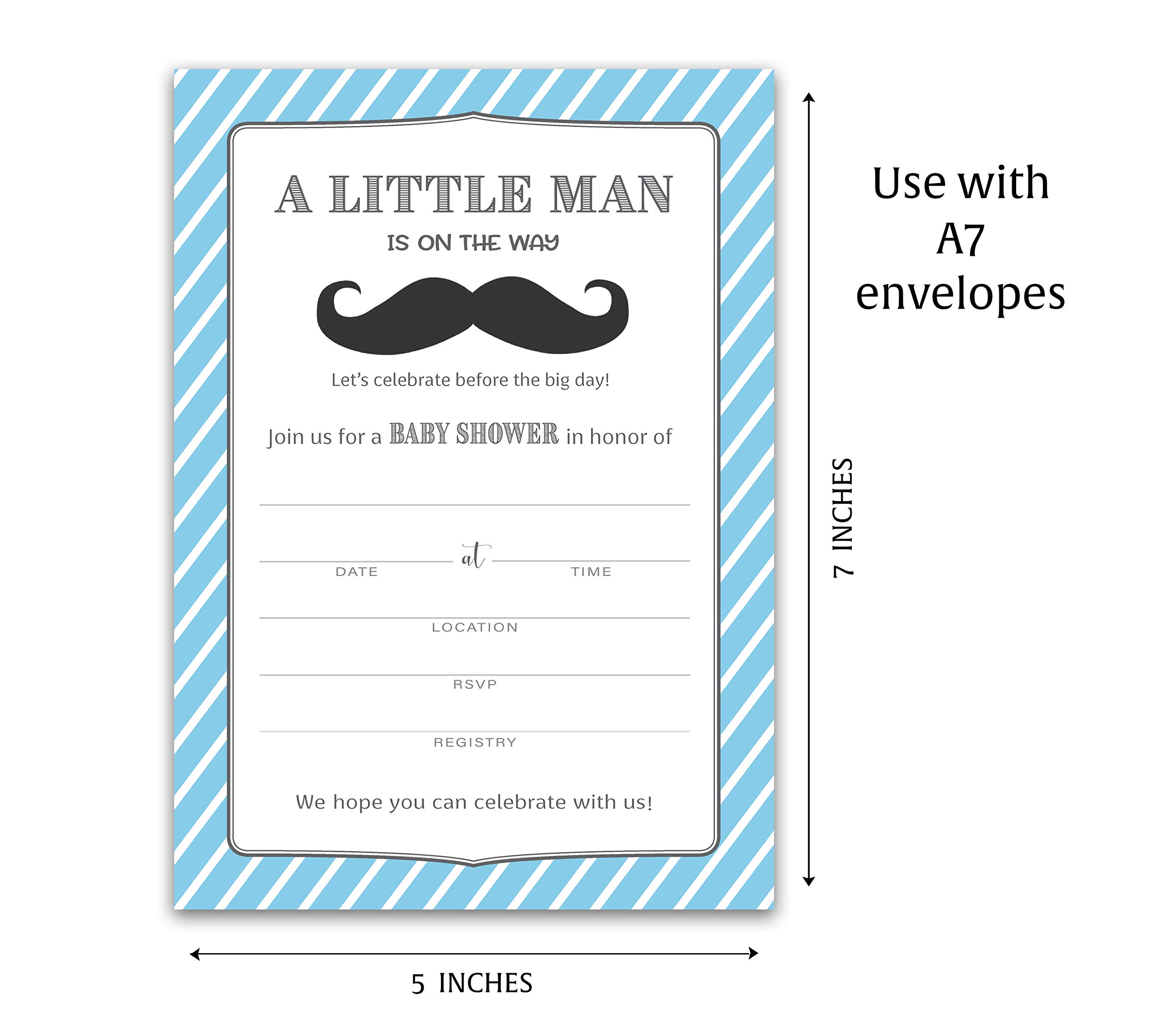 Mustache Invitation Wording Mustache Baby Shower Invitations — Pack