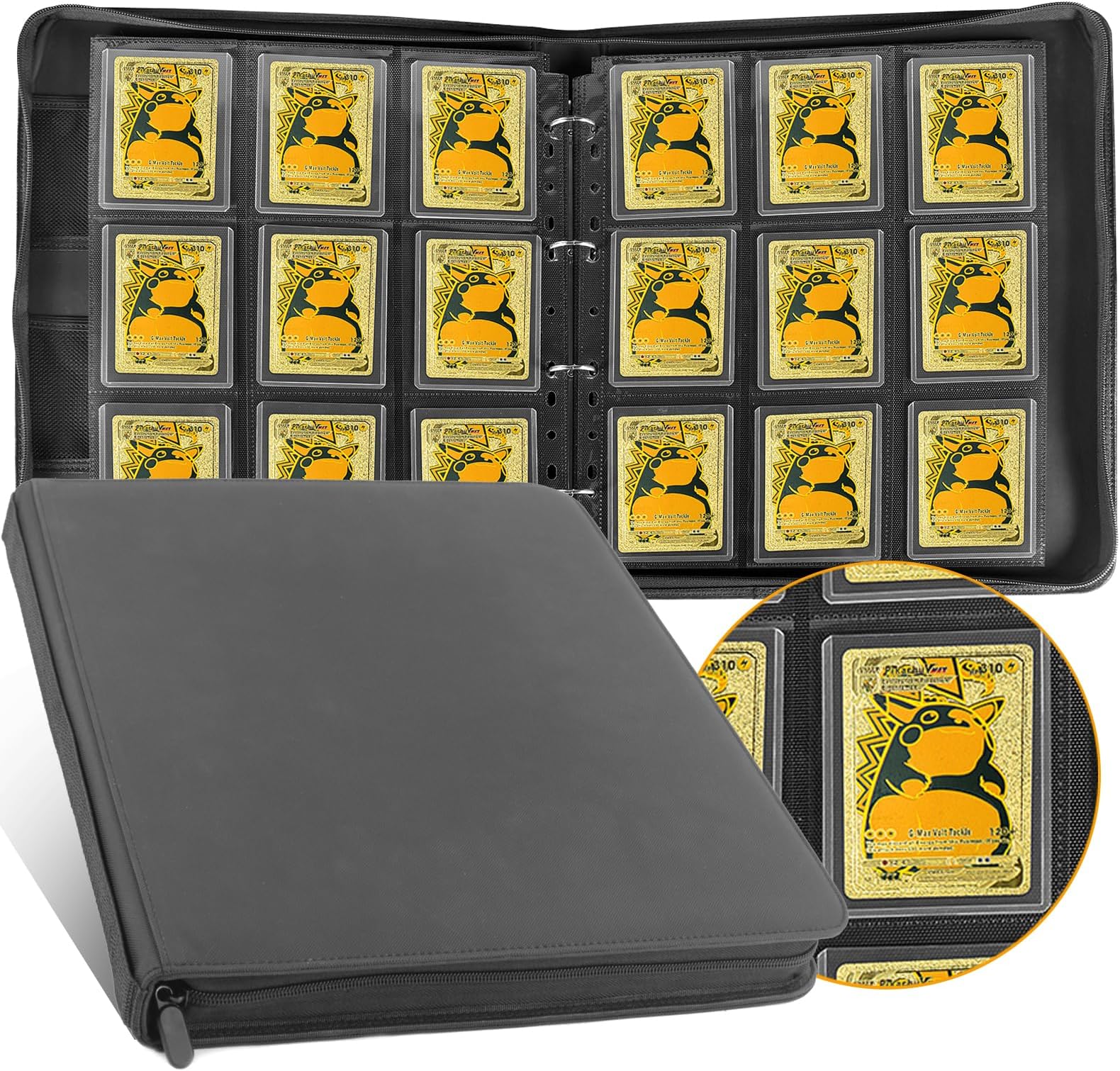 Amazon.com: 9 Pocket Toploader Binder Holds 216+ 3" x 4''Toploaders ...