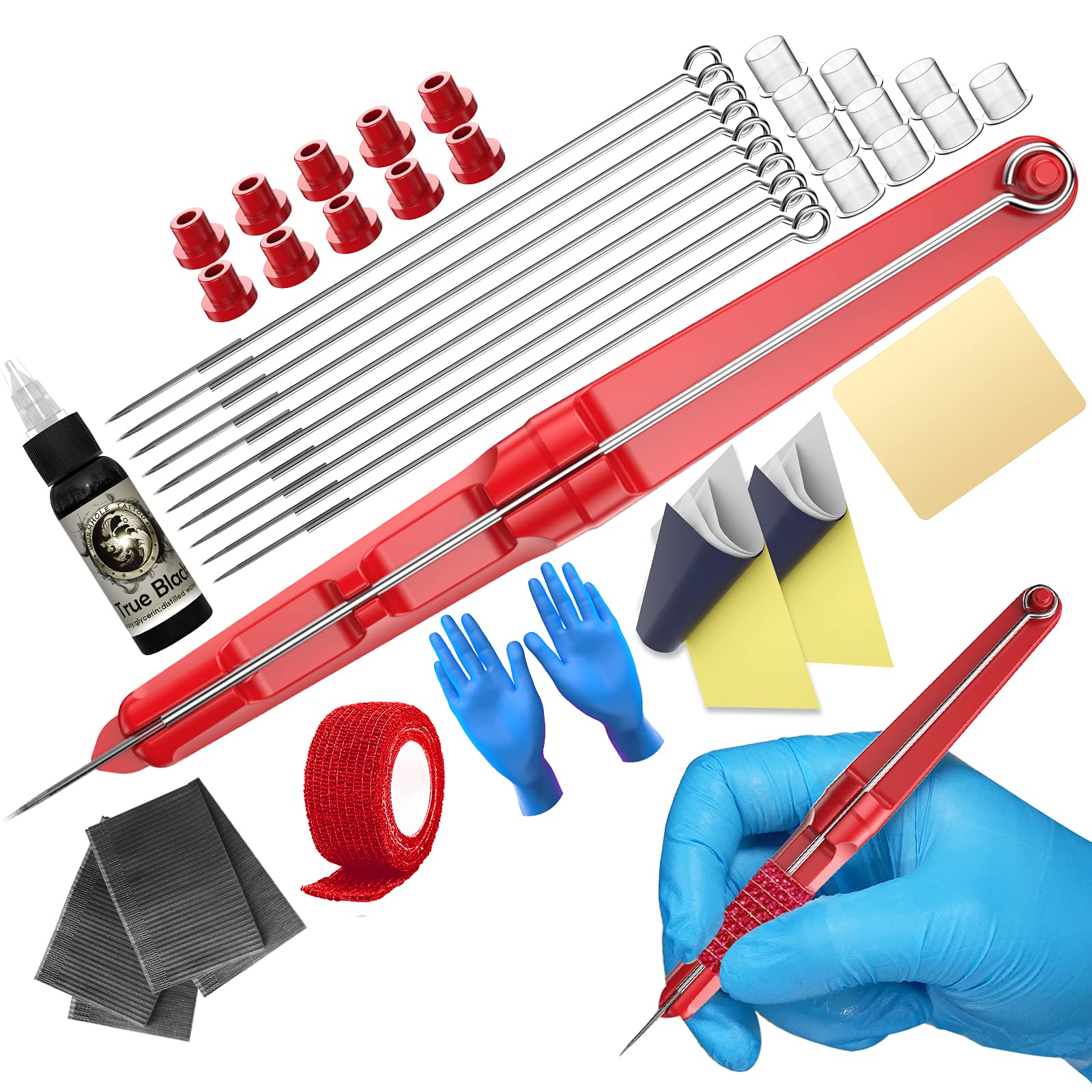 Buy Wormhole Tattoo Kit Hand Tattoo Kit Complete DIY Tattoo Tool Kit ...