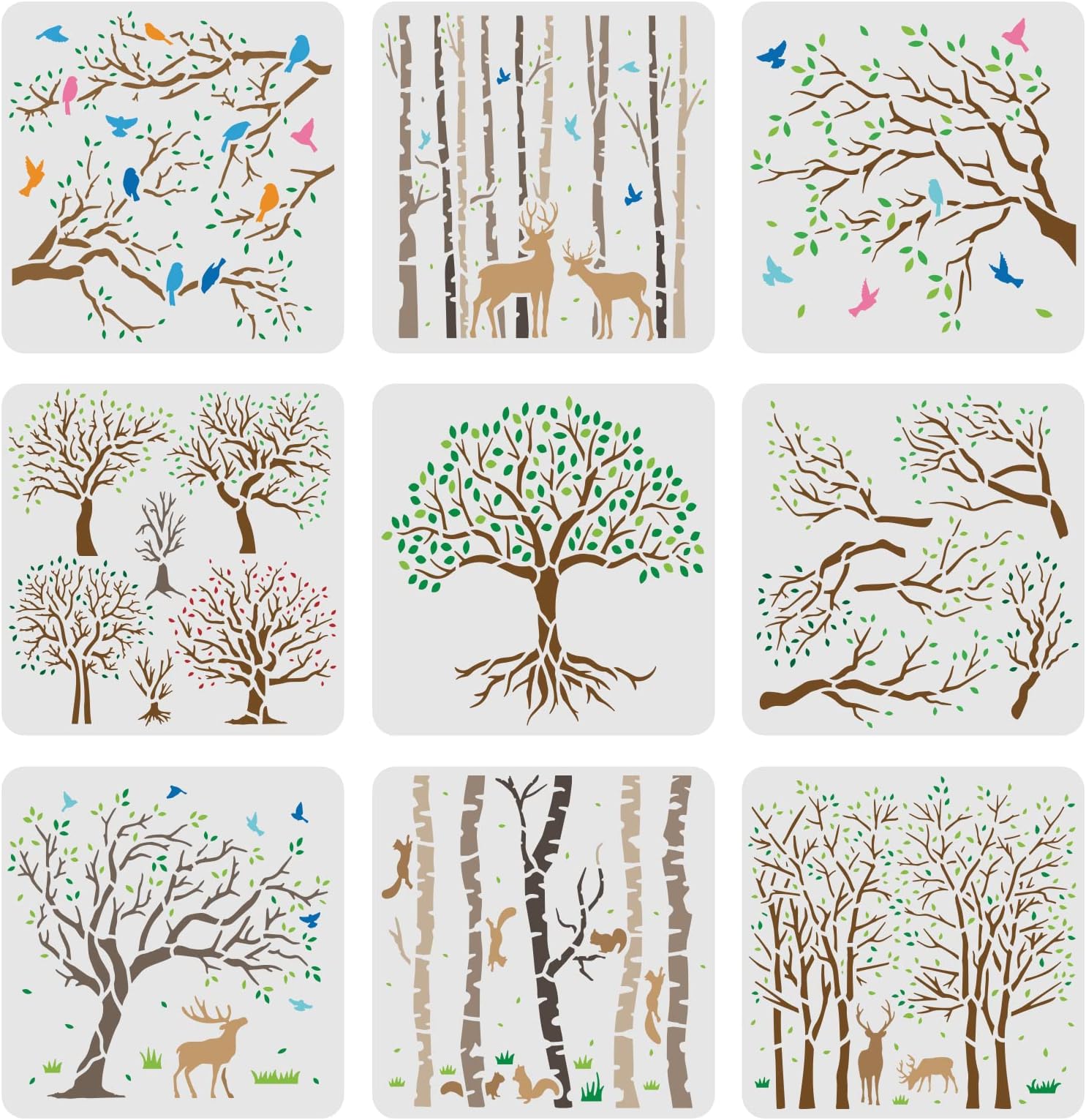 GSS Designs Tree Stencil - Large Tree Stencil for Painting & Craft ...
