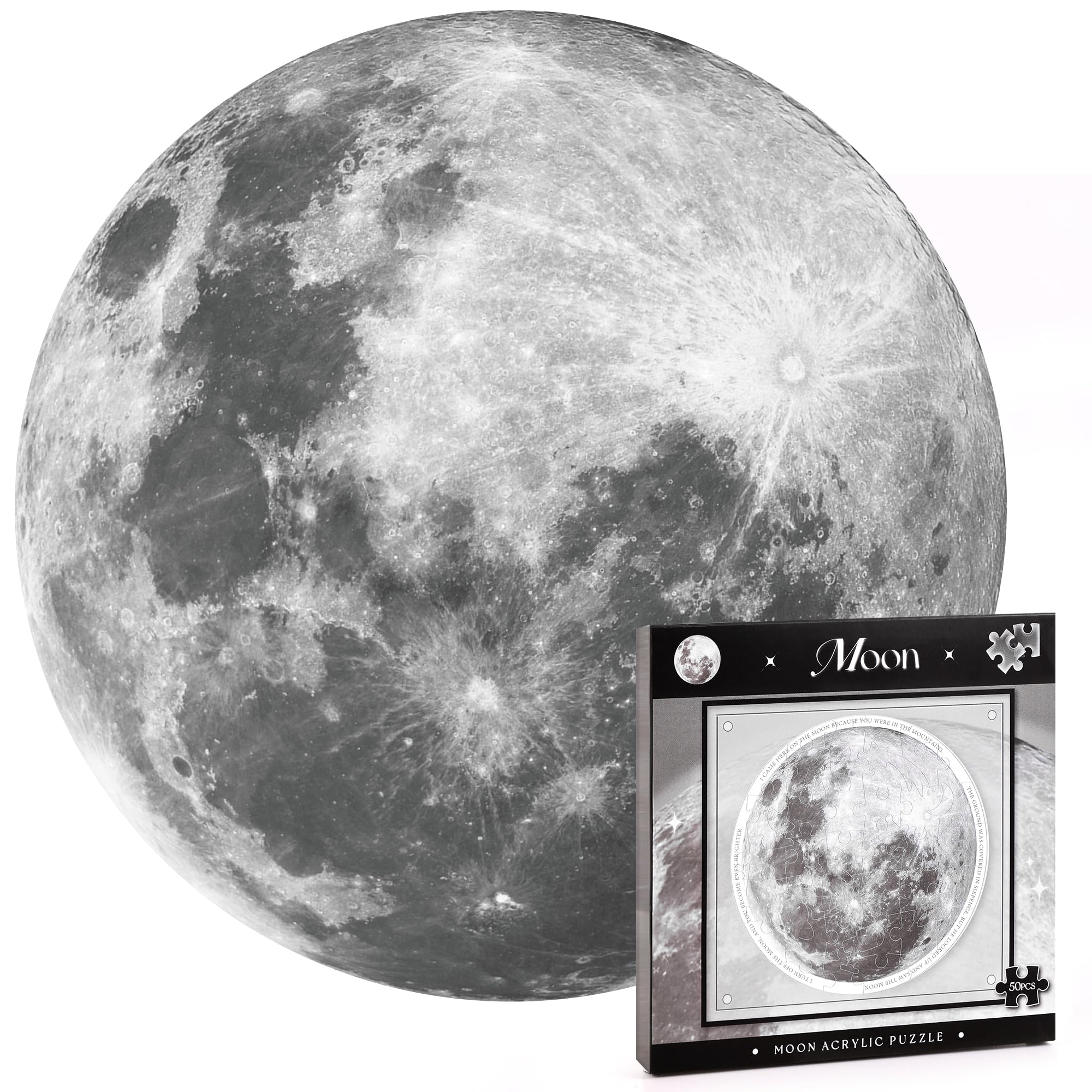 Amazon.com: 50 Pieces Moon Jigsaw Puzzles, Acrylic Space Picture Frame ...