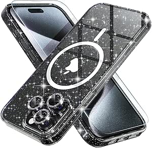 Amazon.com: Choiche for iPhone 15 Pro Max Case Magnetic, Women Clear Glitter Bling Sparkly Case ...