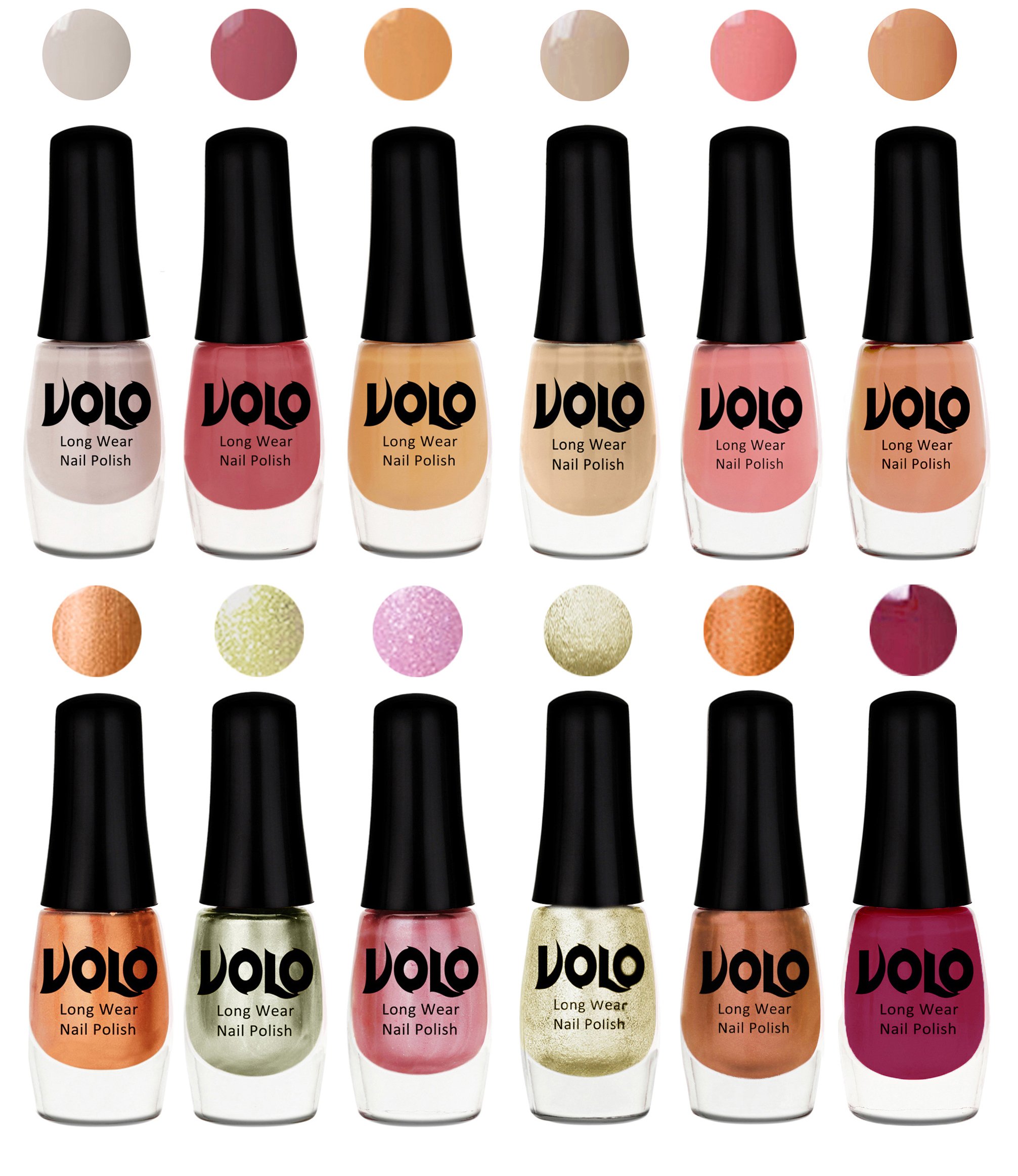 Buy Volo Color Rich Toxic Free Perfection Shine Nail Polish Set of 12 ...