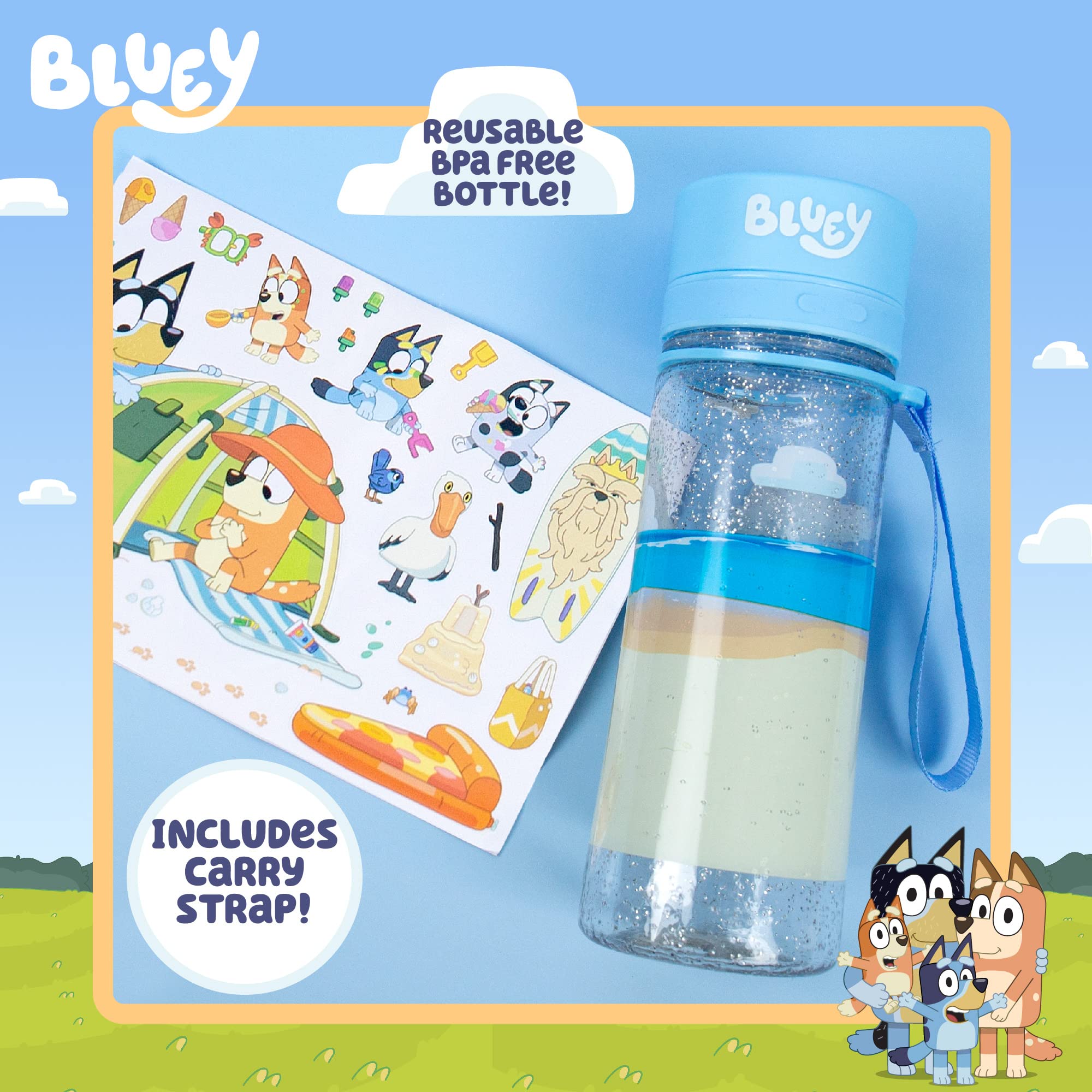 Bluey Decorate Your Own Water Bottle Repositionable Stickers Water Bluey Decorate Your Own Water Bottle Repositionable Stickers Water