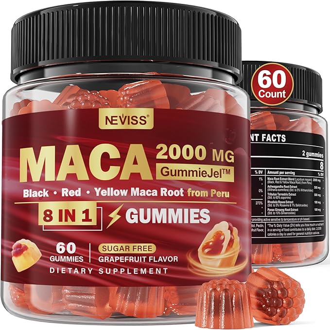 Amazon.com: NEVISS Sugar Free Maca Root Filled Gummies : Health & Household