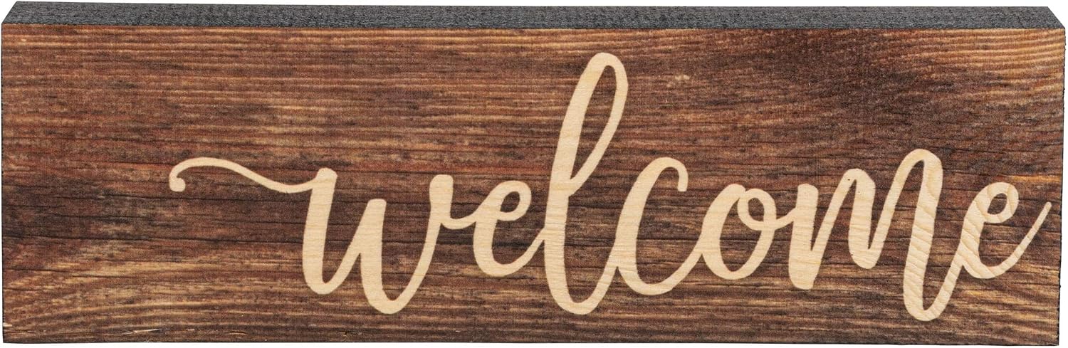 Amazon.com: P. Graham Dunn Welcome Script Design Brown 10 x 3.5 Inch ...