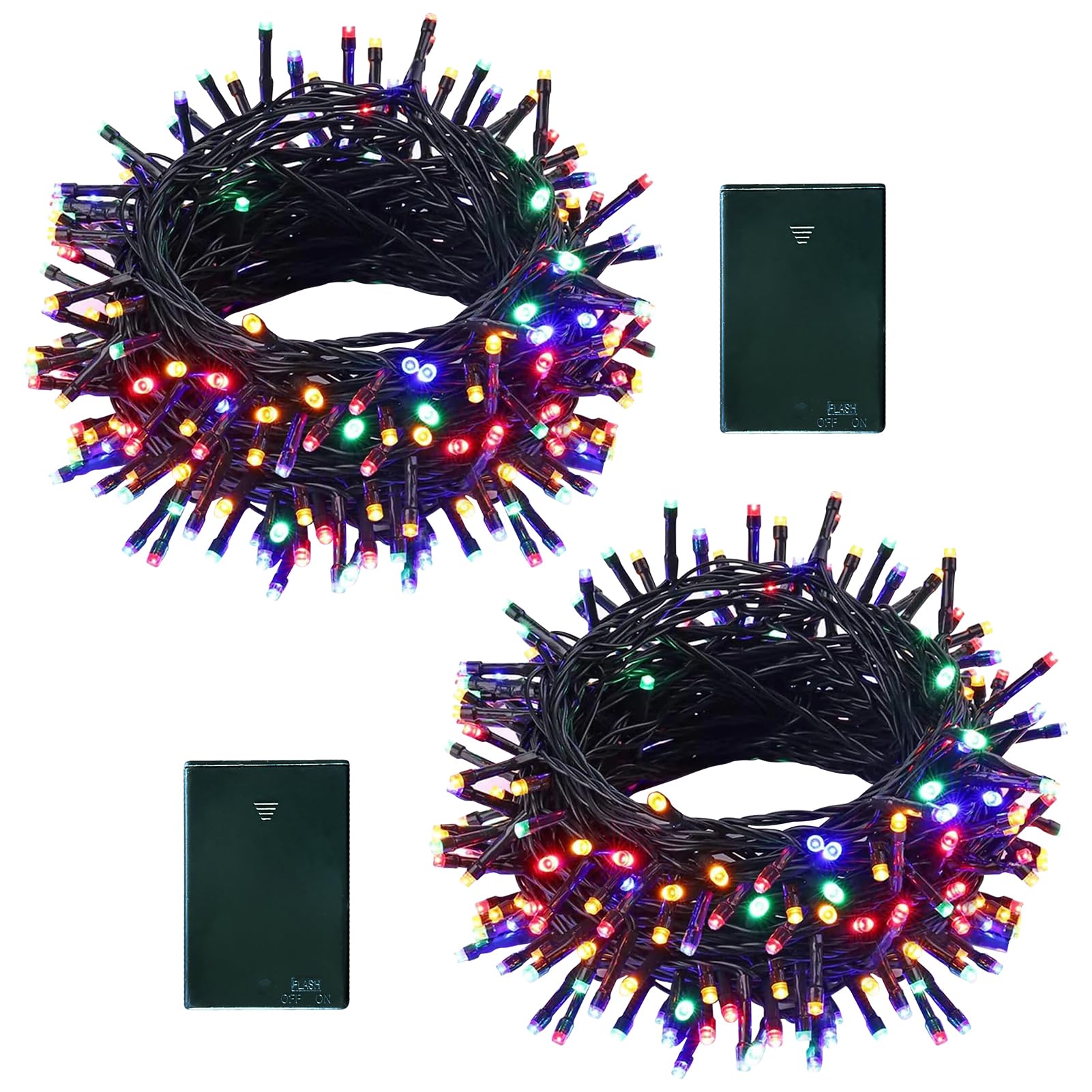 echosari 2 Pack Battery Operated Christmas String Lights, 13.2Ft 40 LED ...