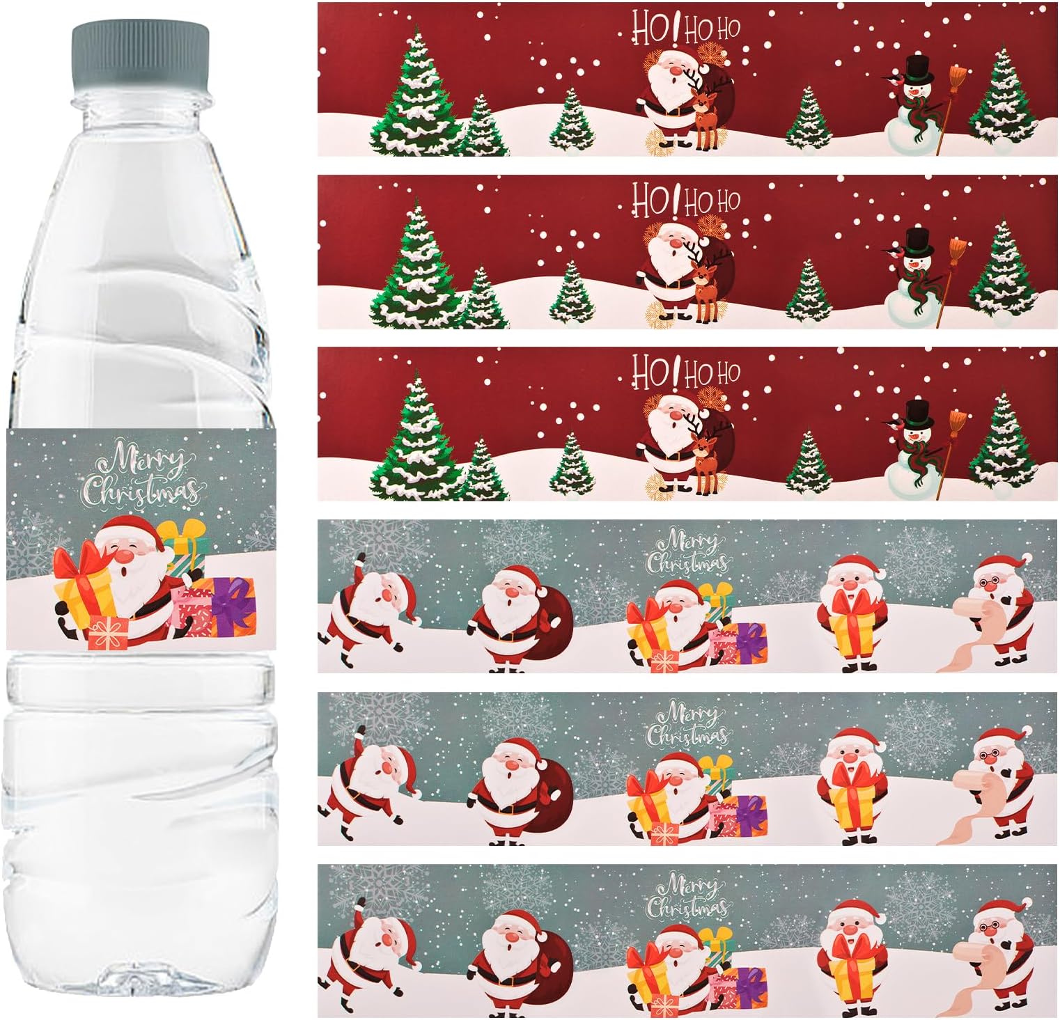 Amazon.com : Menkxi 100 Pcs Christmas Water Bottle Labels Merry ...
