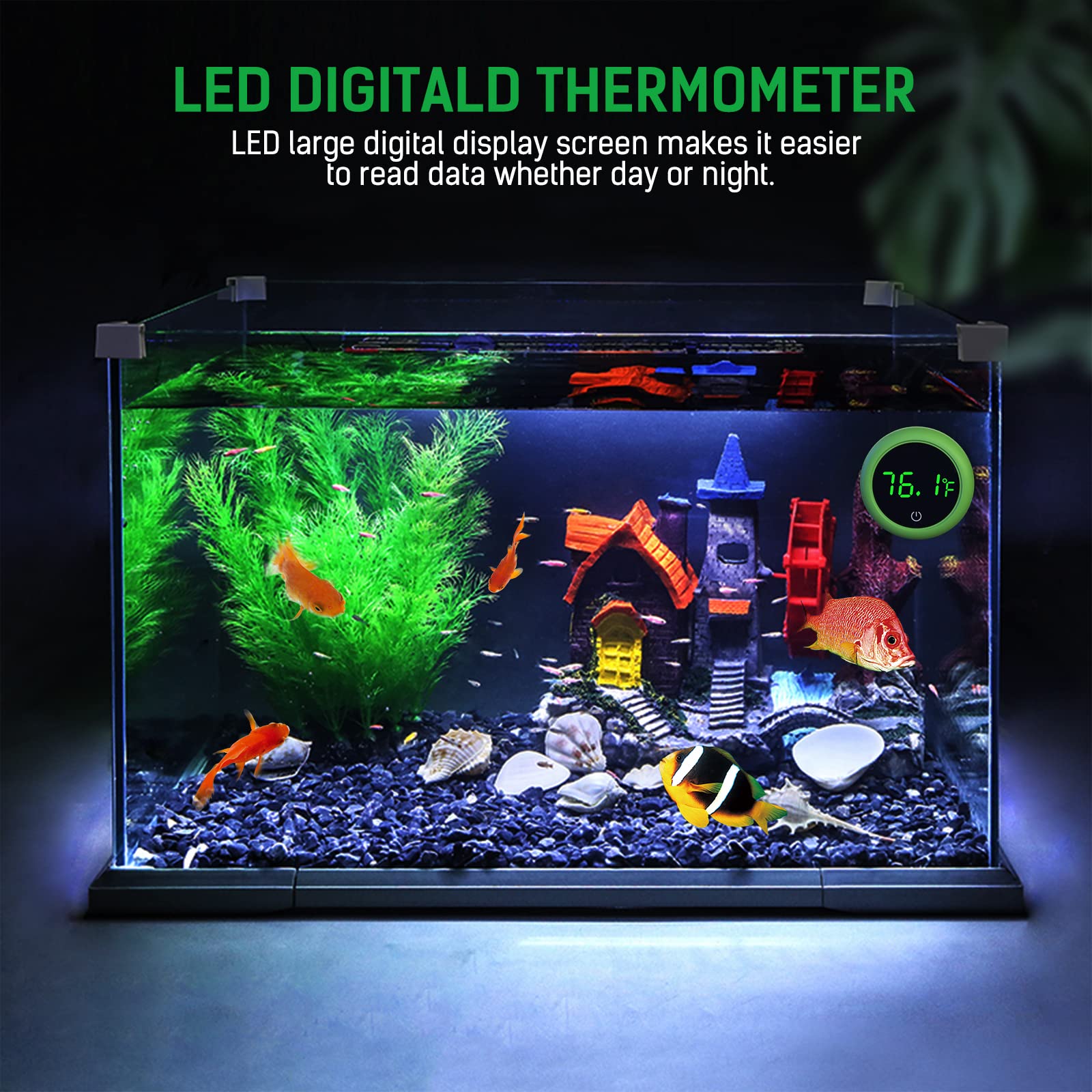 Snapklik.com : Fish Tank Thermometer, LED Aquarium Thermometer Digital ...