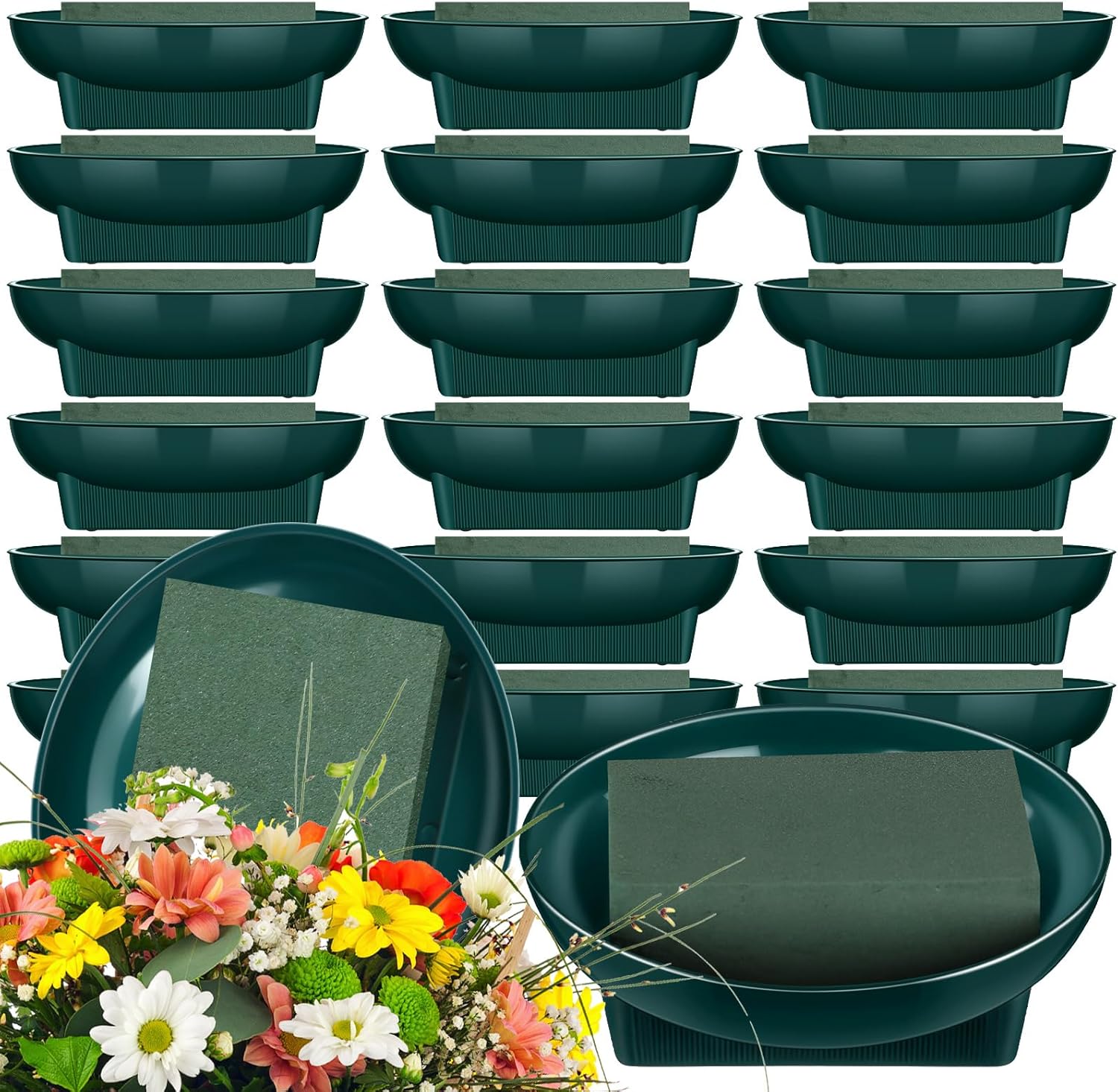 Amazon.com: Karenhi 36 Pcs Floral Bowls Kit Include 18 Pcs 6.3 Inch ...