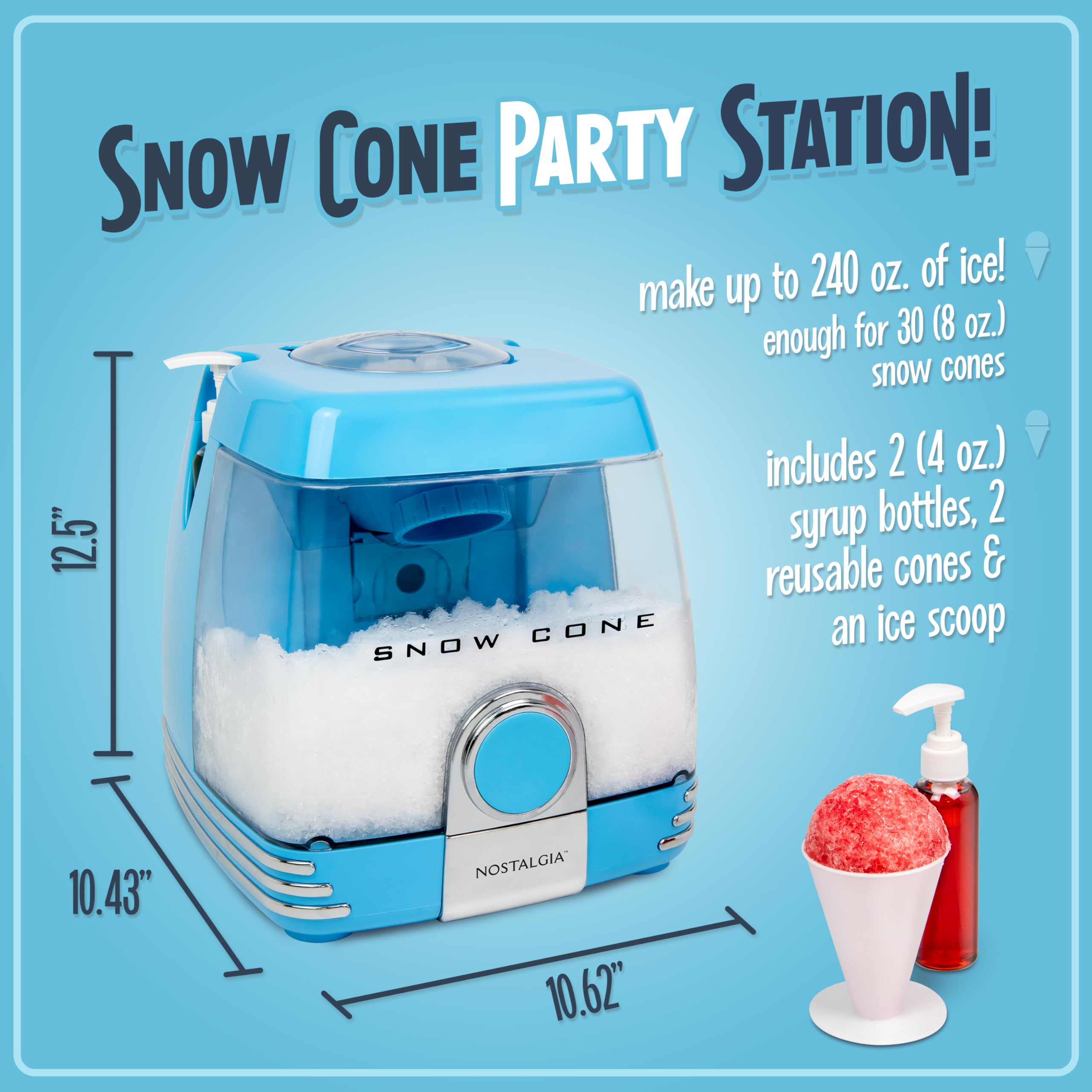 Snapklik.com : Nostalgia Snow Cone Shaved Ice Machine - Retro Table-Top ...
