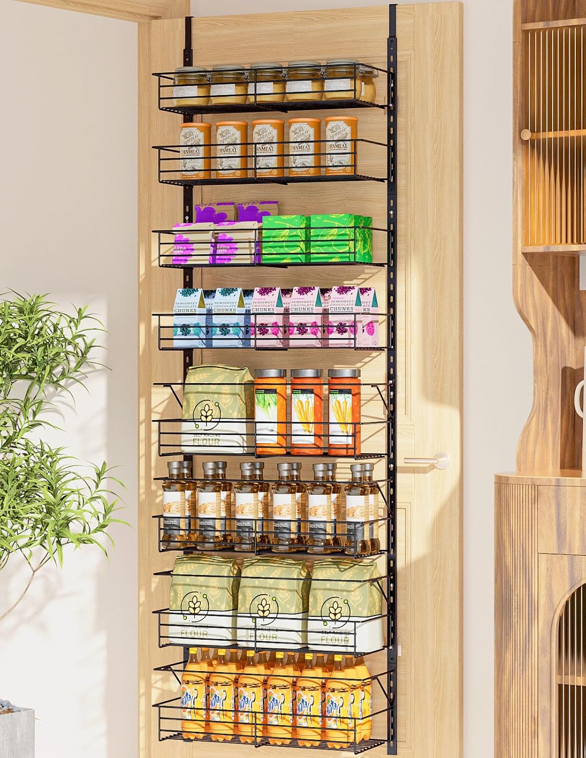 Amazon.com: 8 Tier Over the Door Pantry Organizer Rack, Hanging Spice ...