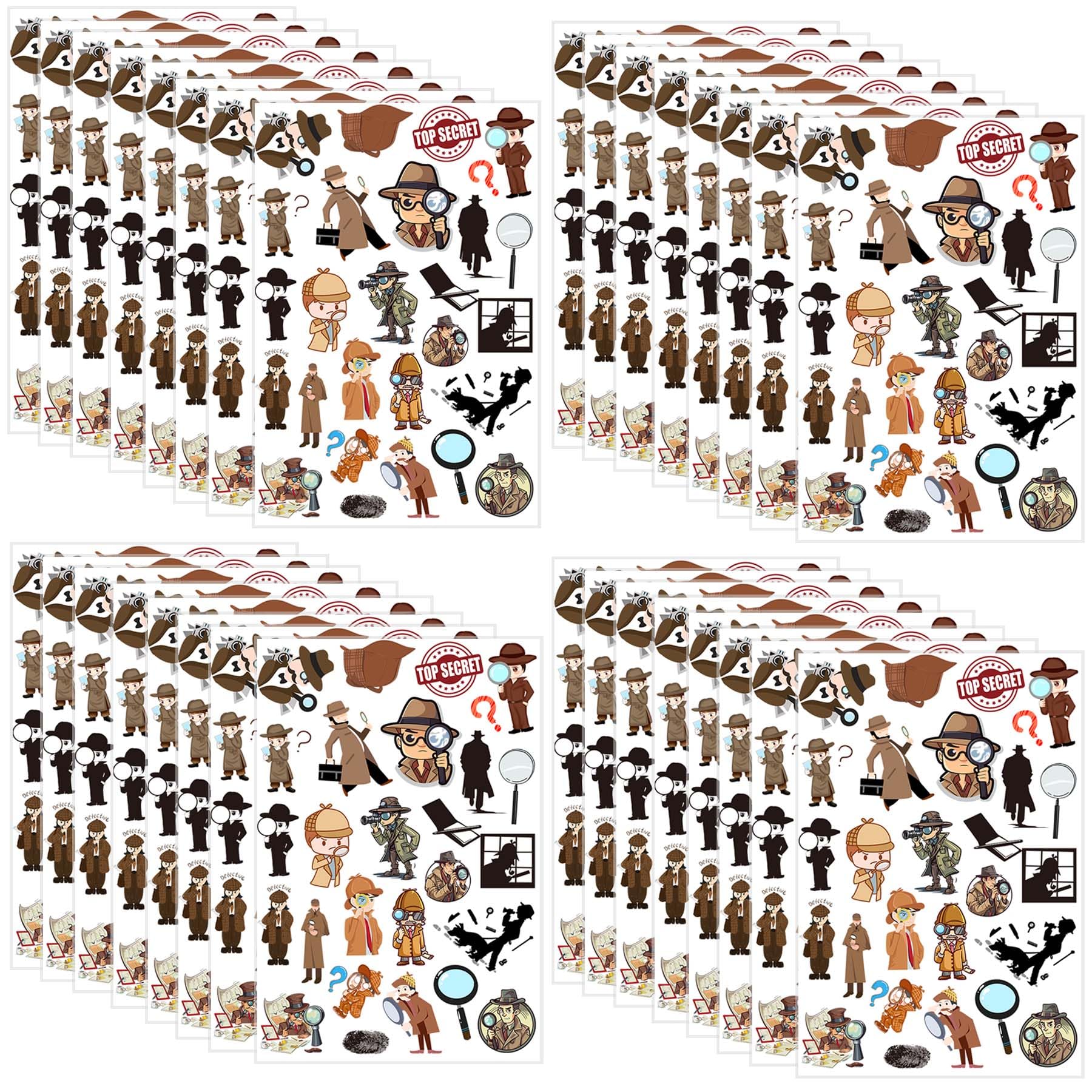 Amazon.com: 624Ct Detective Party Stickers Party Favors Decorations Top ...