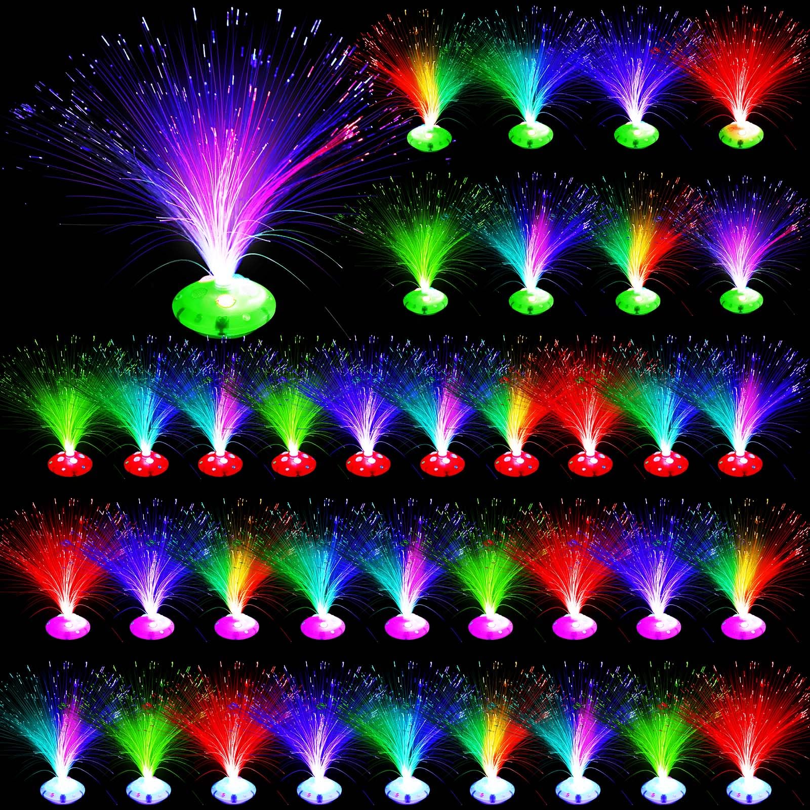 Retisee 36 Pcs Fiber Optic Lamp Multicolored Centerpiece Optic Lights ...