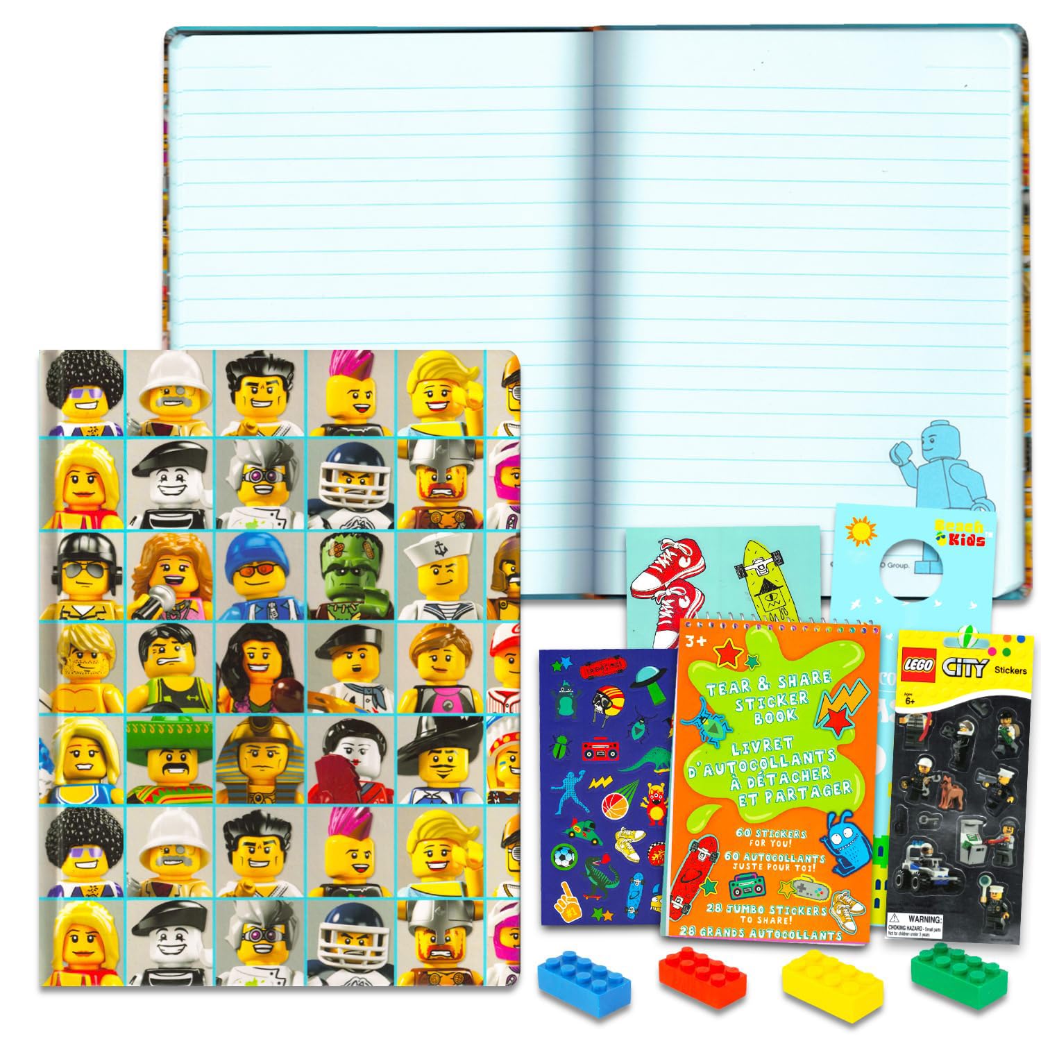 LEGO Journal for Kids Boys Set ~ LEGO Minifigure Stationery Bundle with ...