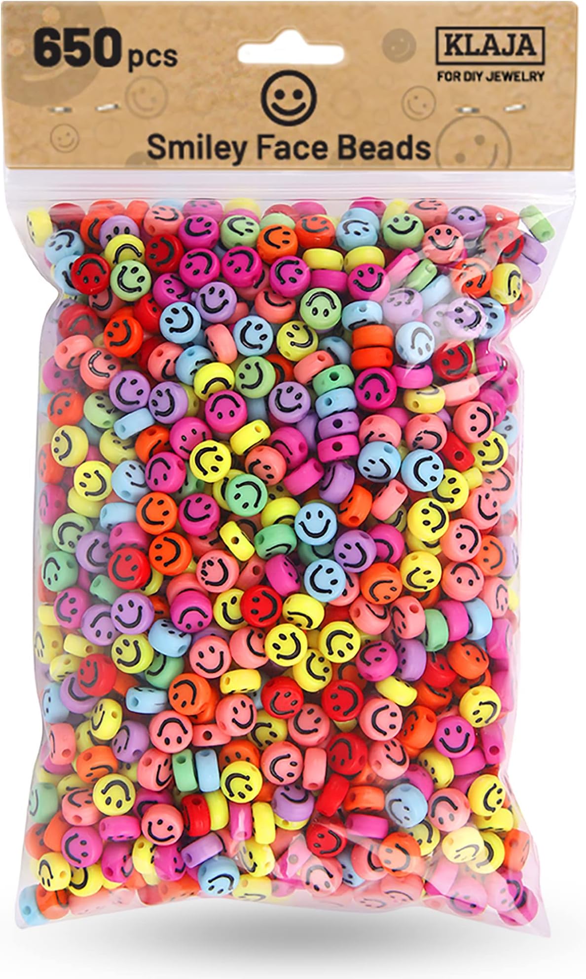 Amazon.com: 650 Pcs of Smiley Face Beads, 7x4 mm, Big Pack | Mixed ...