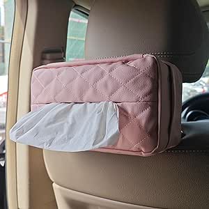 Amazon.com: Car Tissue Holder for 120 Standard Tissue,Leather PU Tissues Box Cover for Car ...