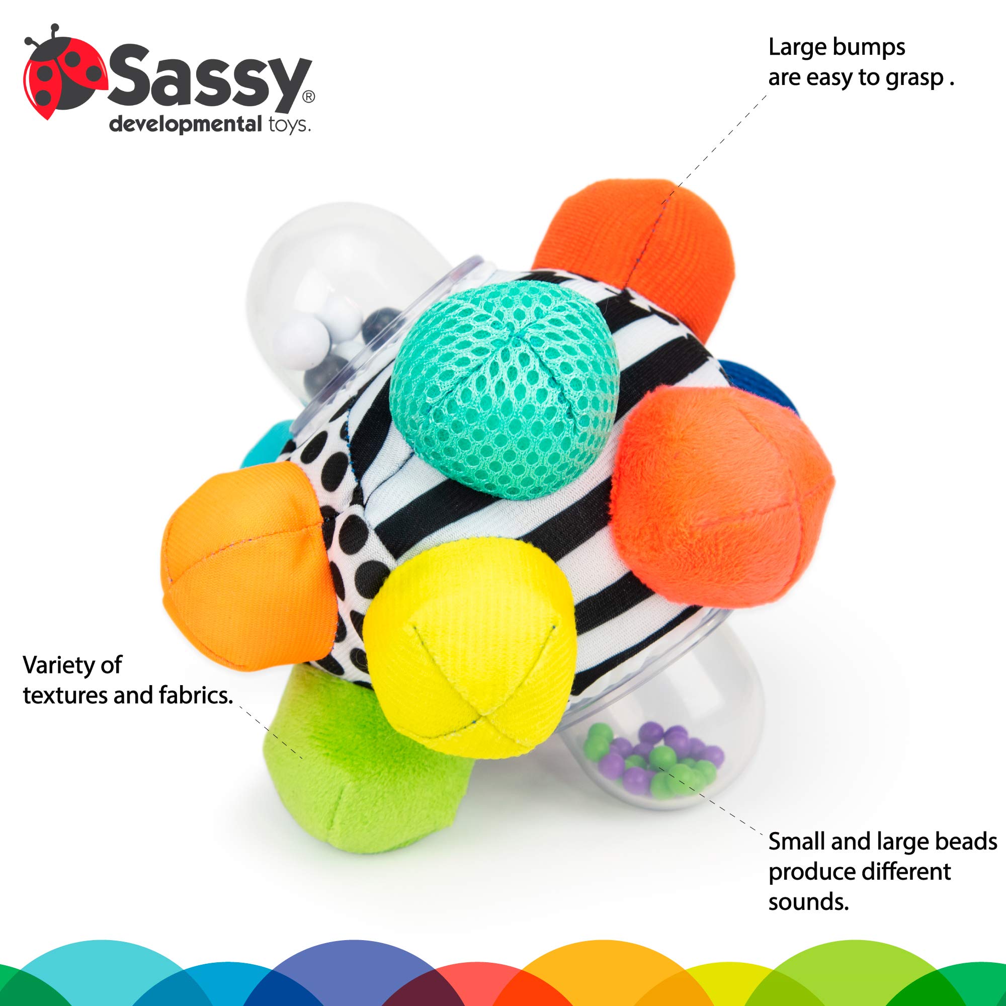 Amazon.com: Sassy Developmental Bumpy Ball | Easy to Grasp Bumps Help ...