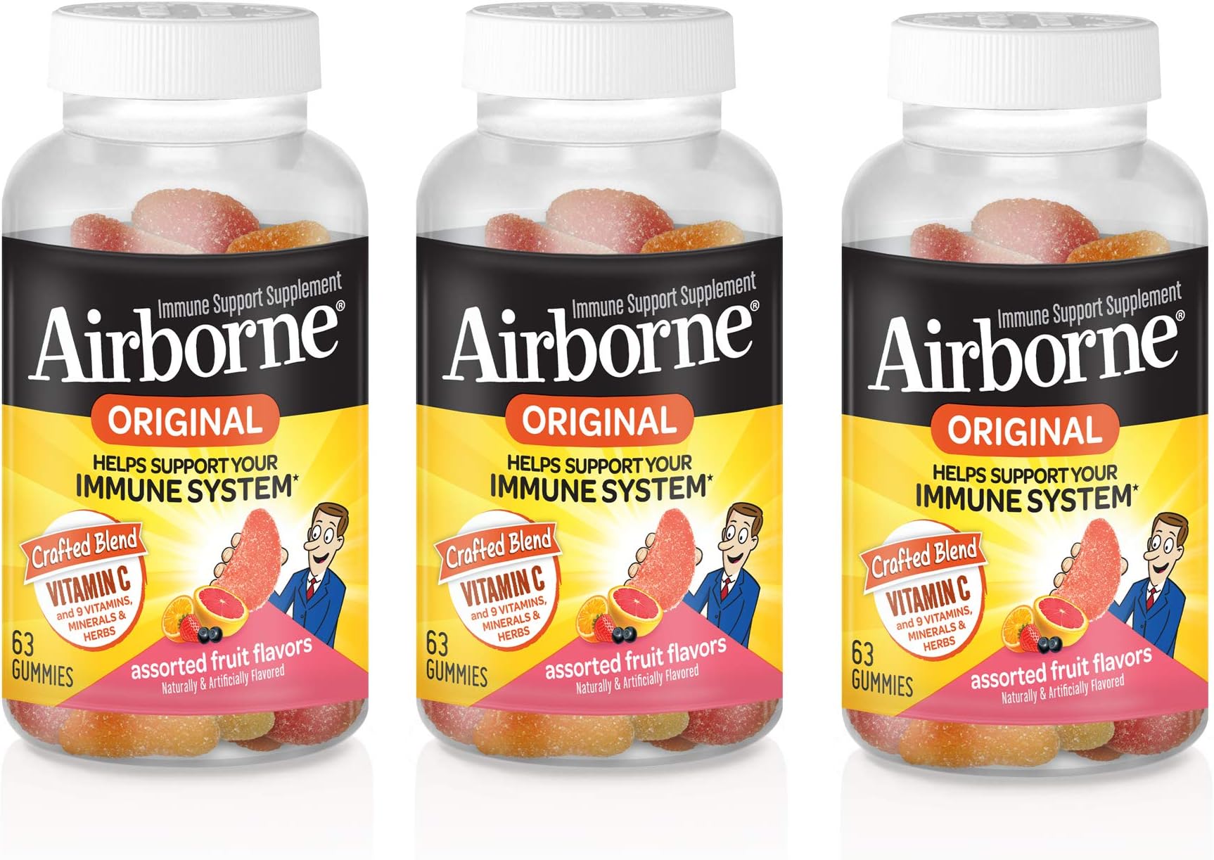 Amazon.com: Vitamin C 1000mg (per Serving), Airborne Citrus Chewable ...