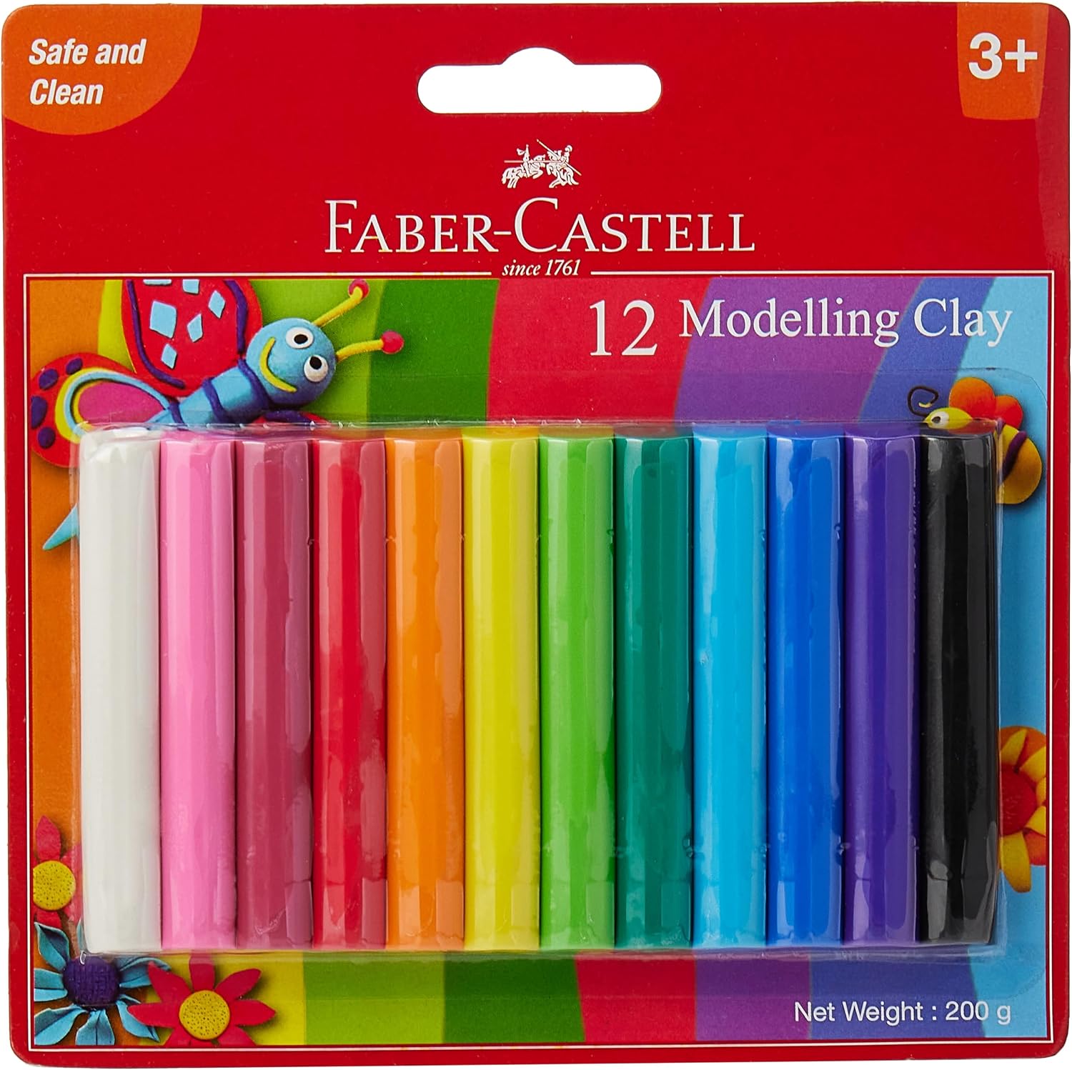 Faber-Castell Modelling Clay 200gm 12 Colors X 16.5gm : Amazon.ae: Beauty