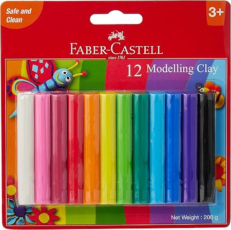 Faber-Castell Modelling Clay 200gm 12 Colors X 16.5gm : Amazon.ae: Beauty