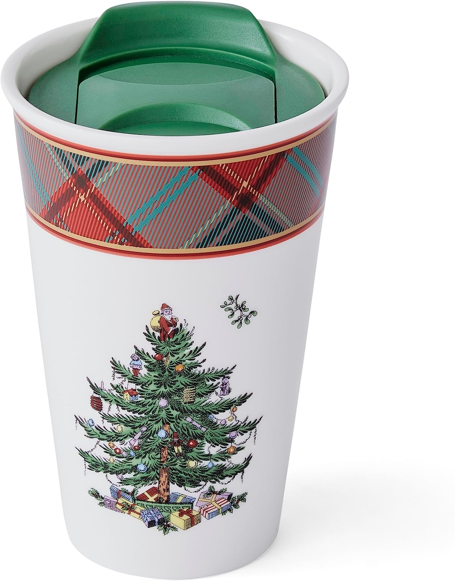 Amazon.com | Spode Christmas Tree Travel Mug with Lid - 8 Oz Coffee Mug ...
