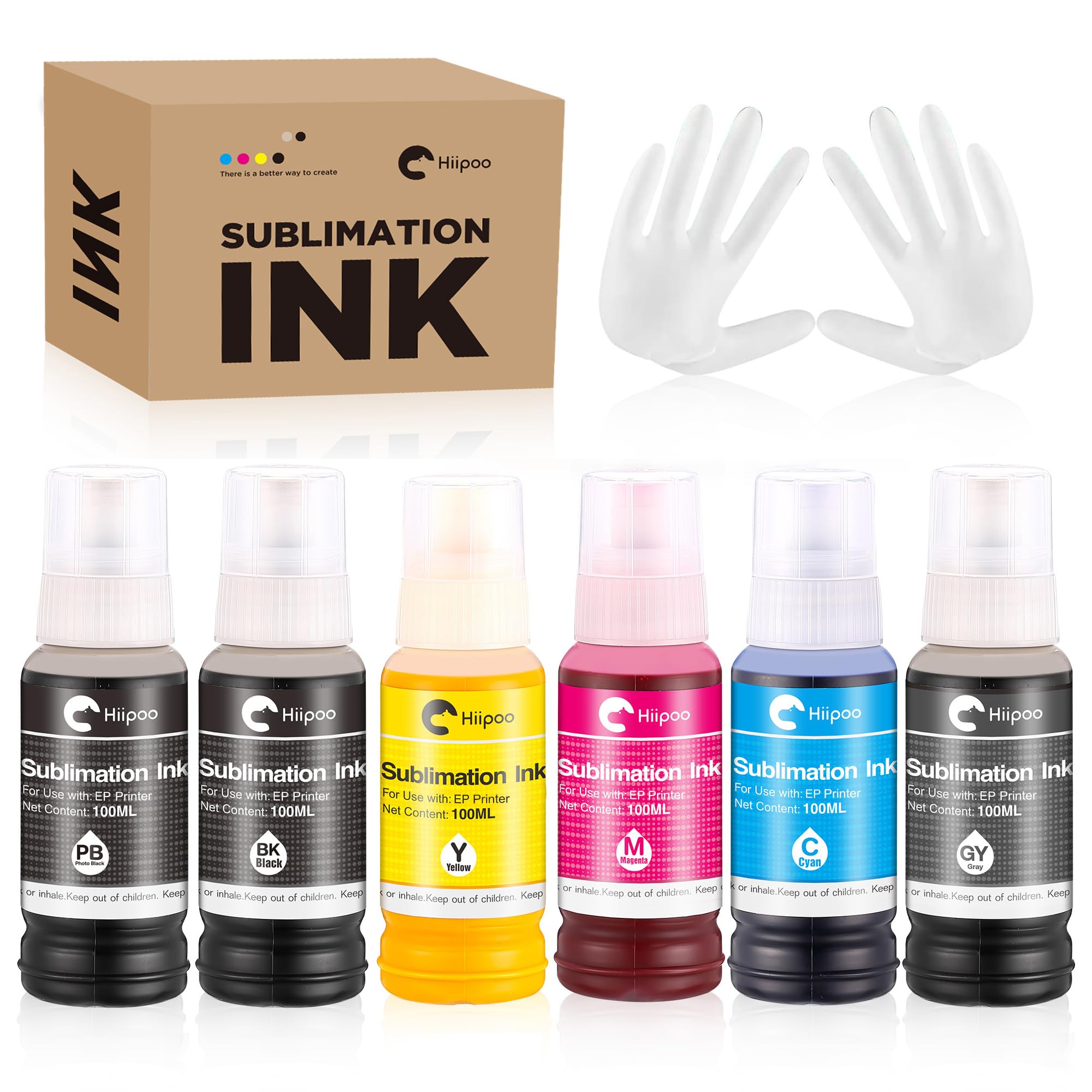 Hiipoo Sublimation Ink for ET-8500 ET-8550 Wide-Format Supertank ...