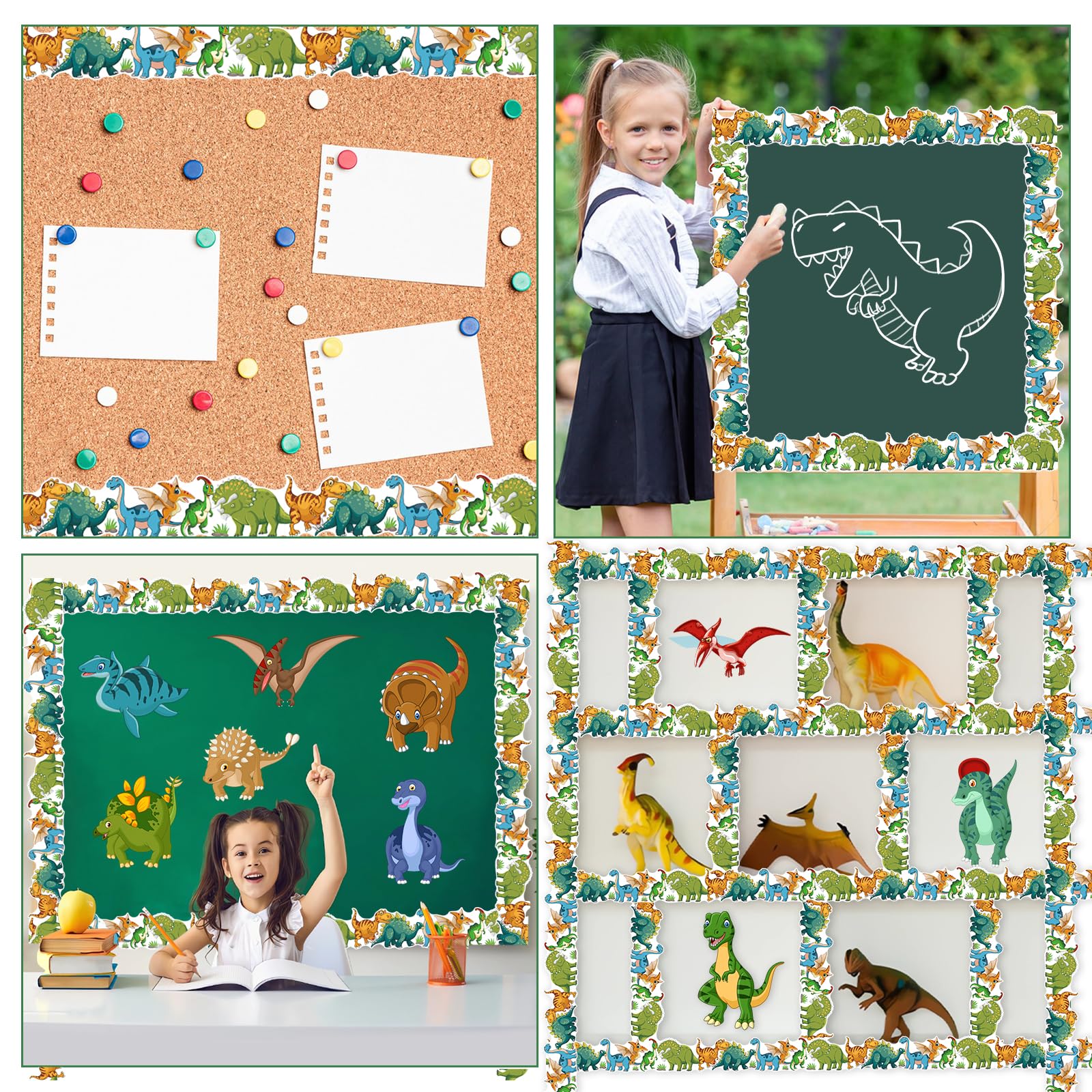 Snapklik.com : Dinosaur Bulletin Board Border, 65.6Ft Cute Dinosaur ...