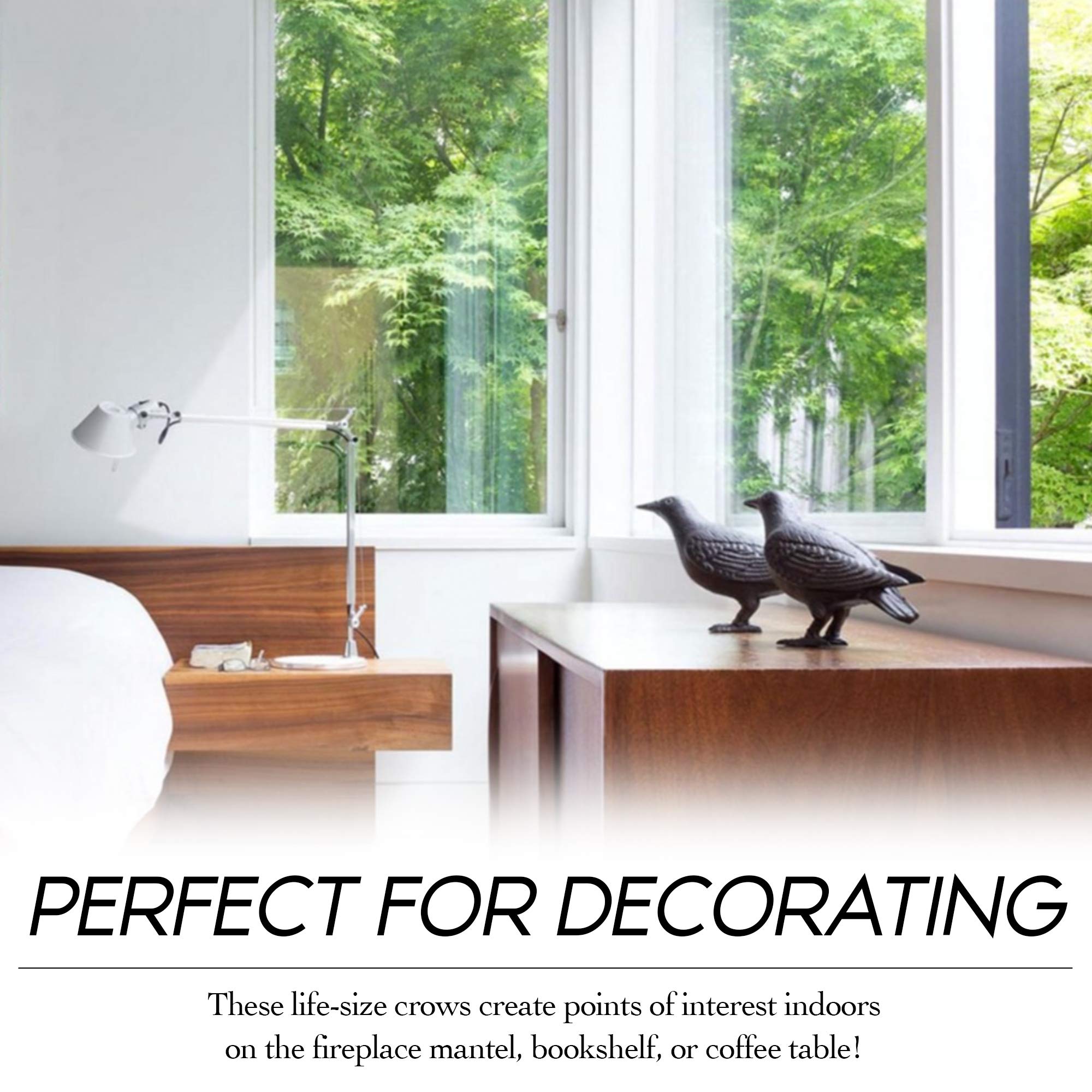 Snapklik.com : Cast Iron Crow Statue, Head To Side Raven, Large Garden ...