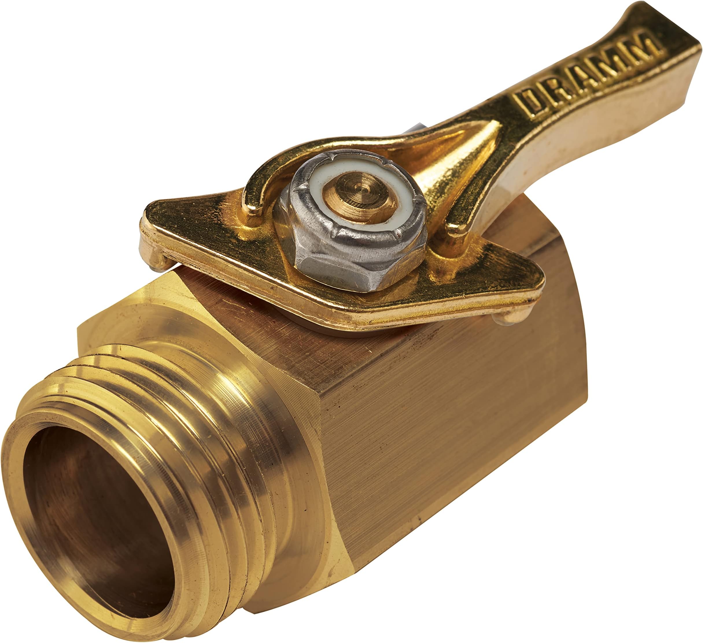 Amazon.com : Dramm Heavy Duty Brass Shut Off Valve with Full Water Flow ...