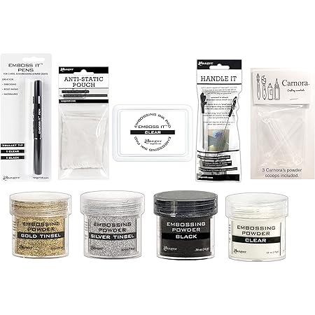 Amazon.com: Ranger Embossing Kit - 3 Embossing Powders w (2) Emboss It ...