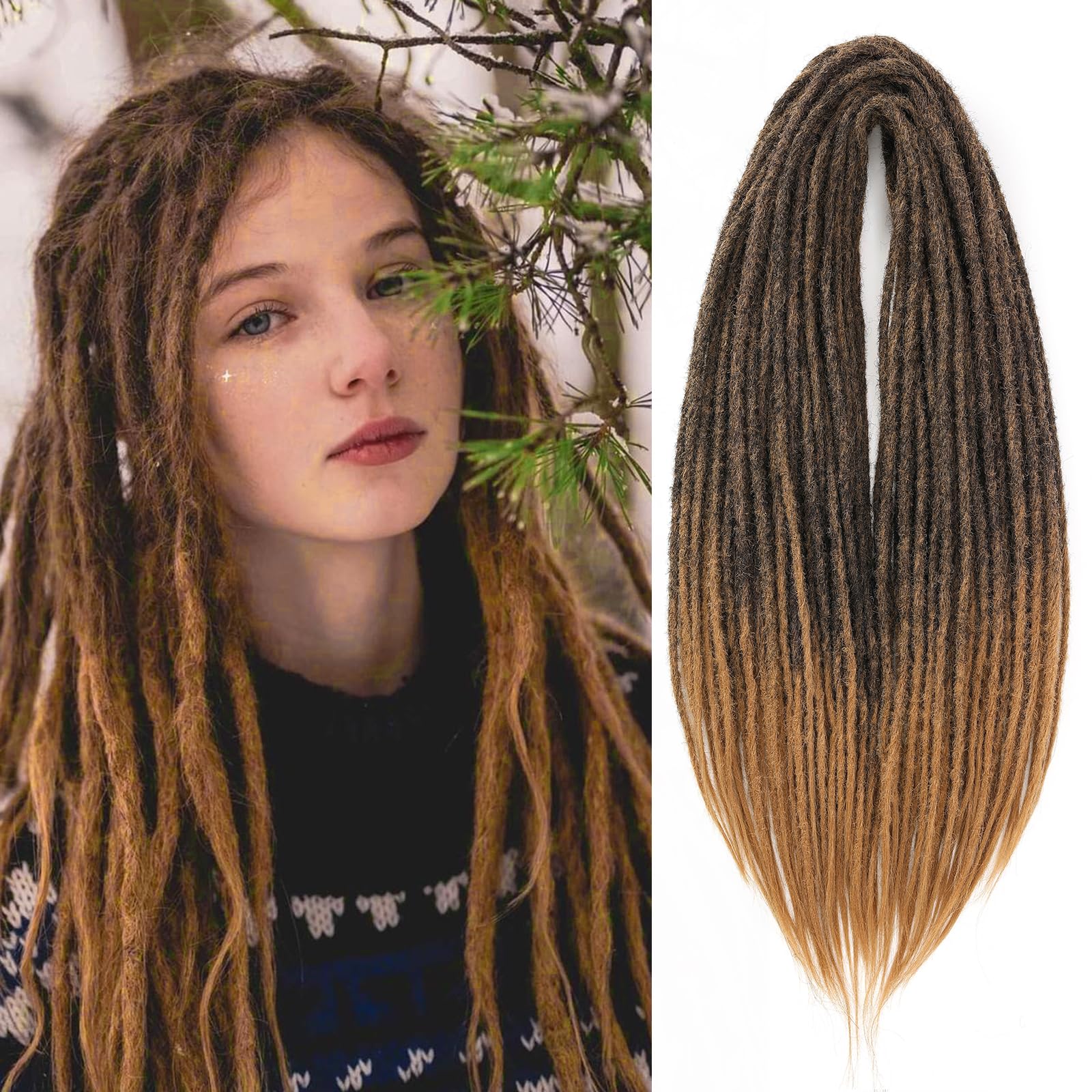 Amazon.com : Leeven Double Ended Dreadlock Extensions 24 Inch 0.6 cm ...