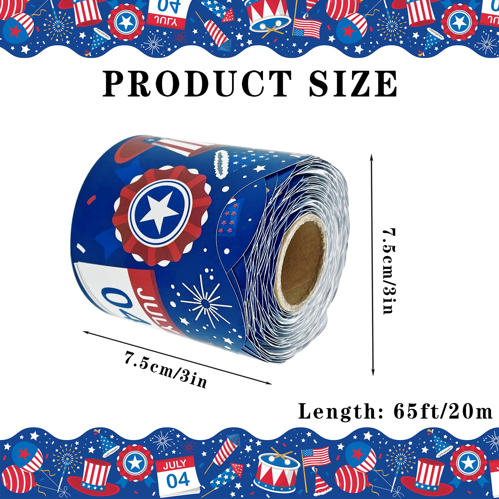 Snapklik.com : 68.9Feet 4th Of July Bulletin Board Border American Flag ...