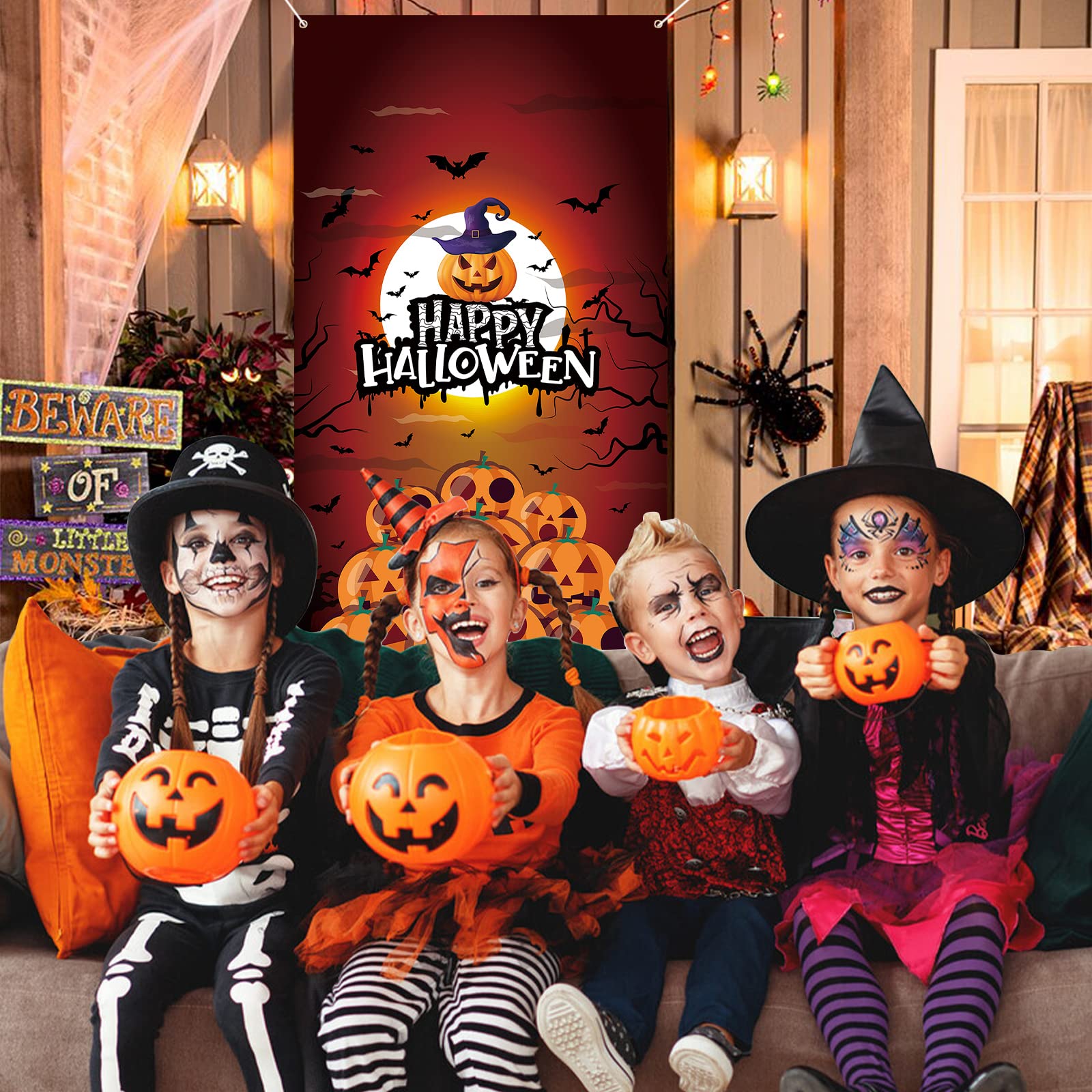 Snapklik.com : Halloween Door Banner, Halloween Party Decorations Door ...