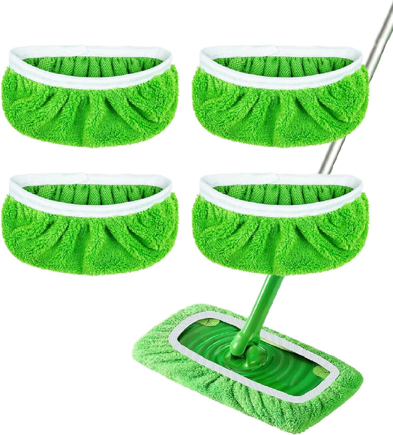 Amazon.com: 4 Pack Reusable Microfiber Mop Pads for Swiffer Sweeper ...