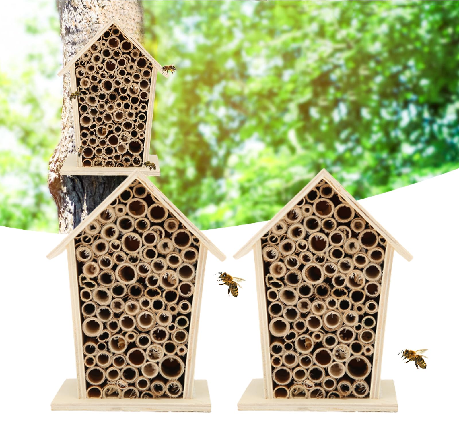 Snapklik.com : 2Pcs Bee House, Wooden Bee House, Bee Houses For ...