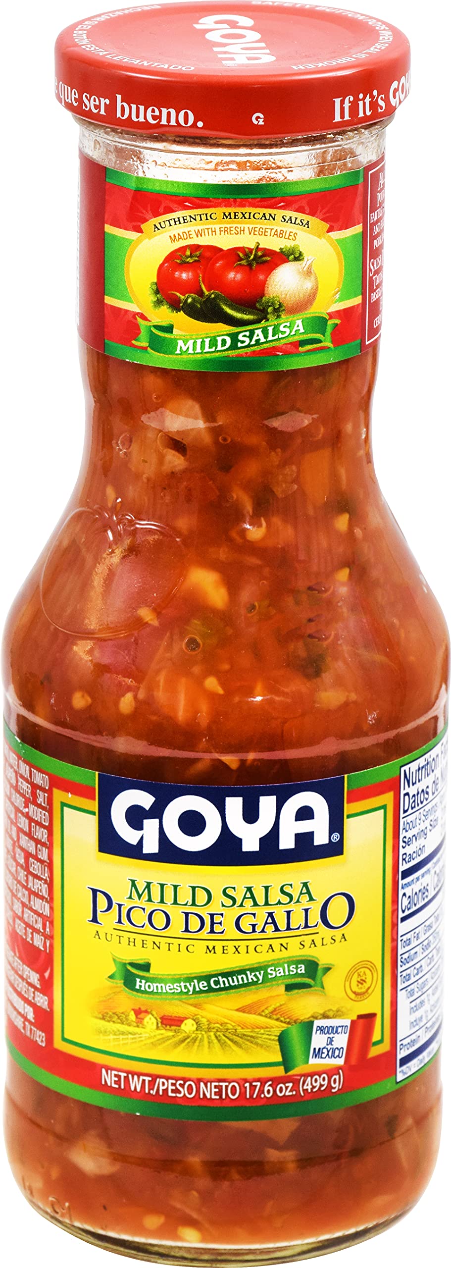 Amazon.com: Goya Mild Salsa Pico De Gallo, Authentic Mexican, 17.6 ...