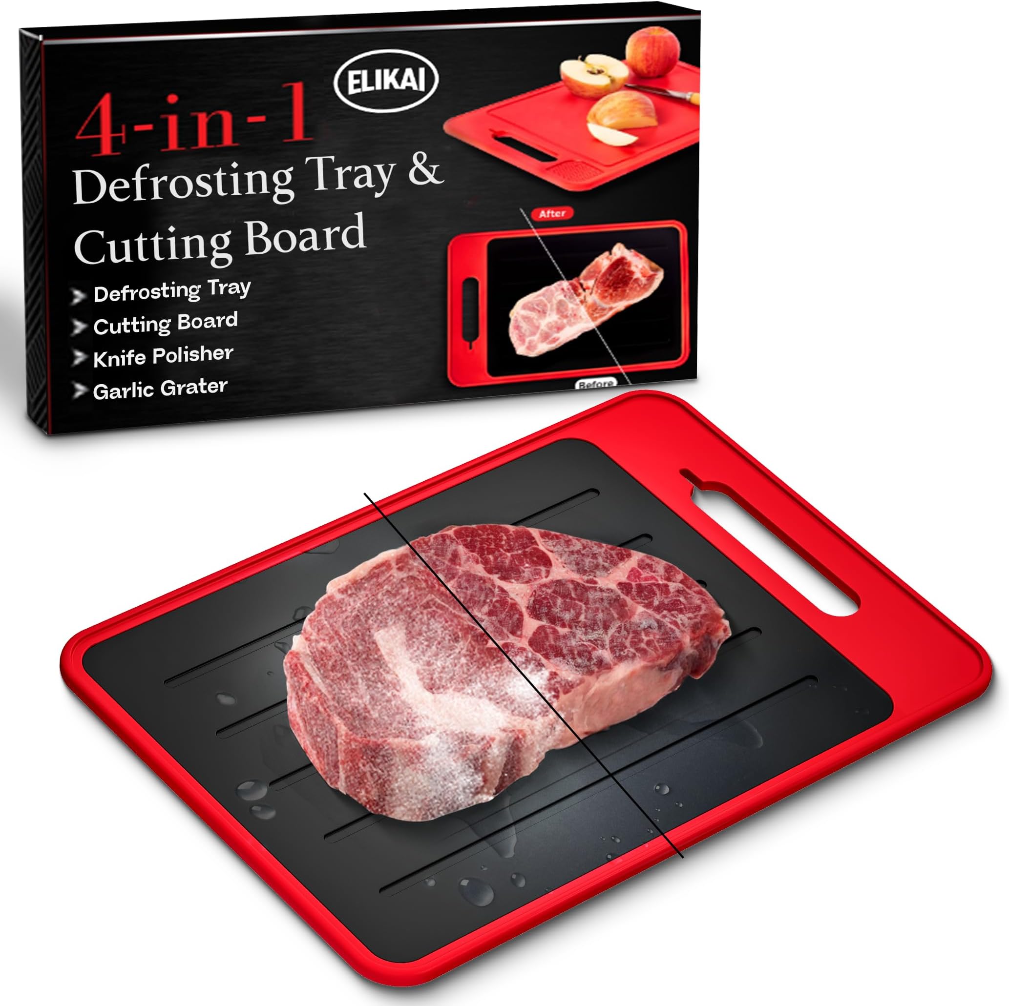 Amazon.com: 4 in 1 Defrosting Tray for Frozen Meat with Cutting Board ...