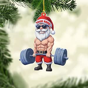 Amazon.com: MAPrints Personalized Weight Lifting Christmas Ornaments ...