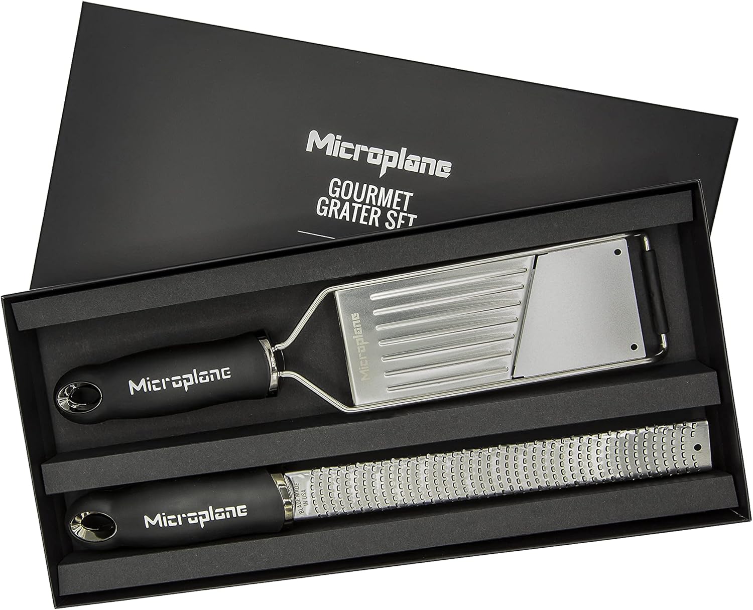 Microplane Kitchen Grater Set (Zester & Vegetable Slicer) for Parmesan ...