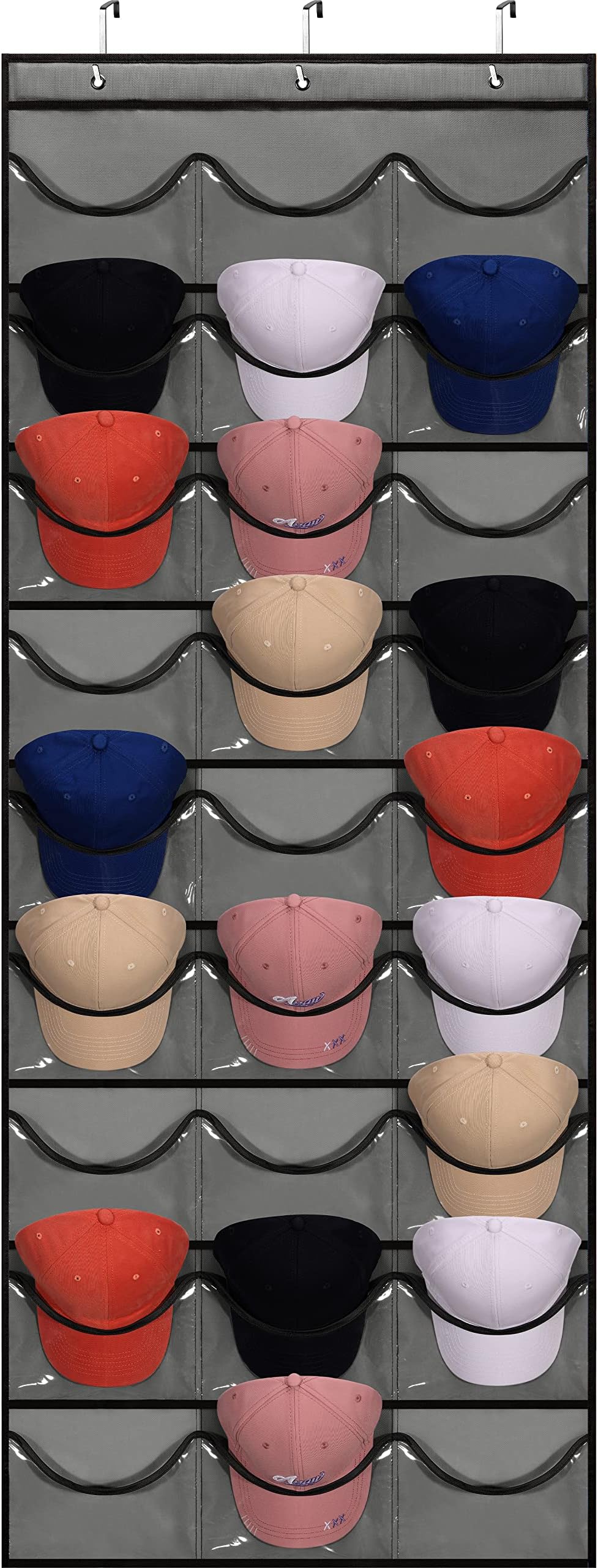 Amazon.com: Fixwal Hat Organizer for Baseball Caps, 27 Pocket Over The ...