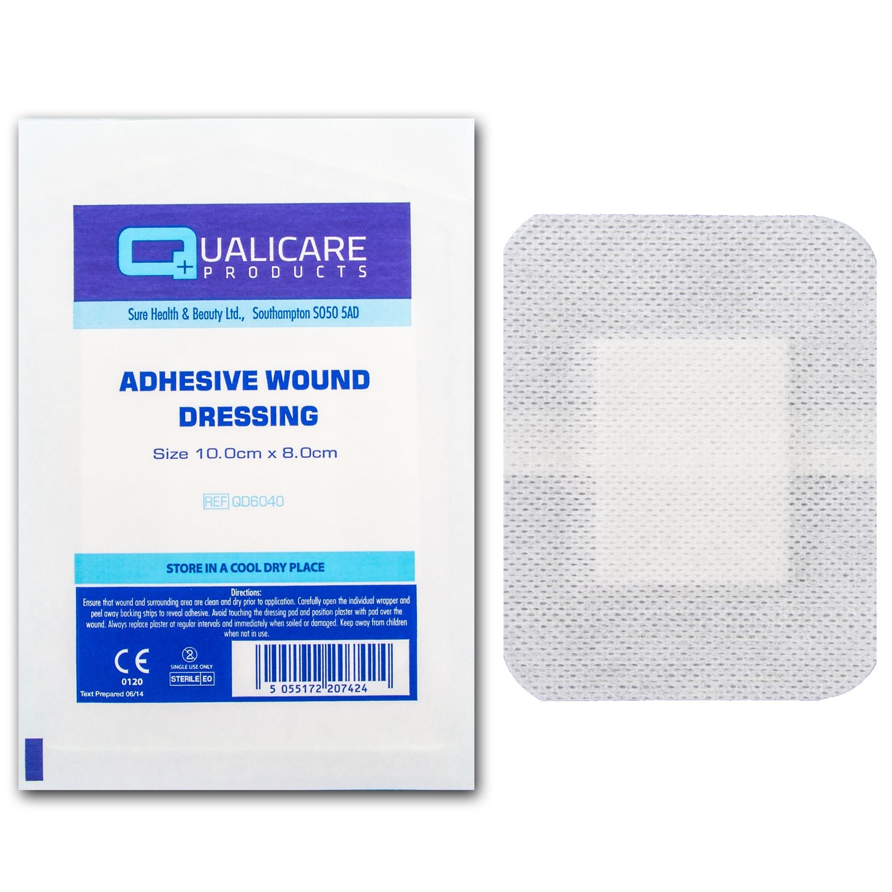 100x Adhesive Wound Dressing (10cm x 8cm) Fabric Plaster Sterile First ...