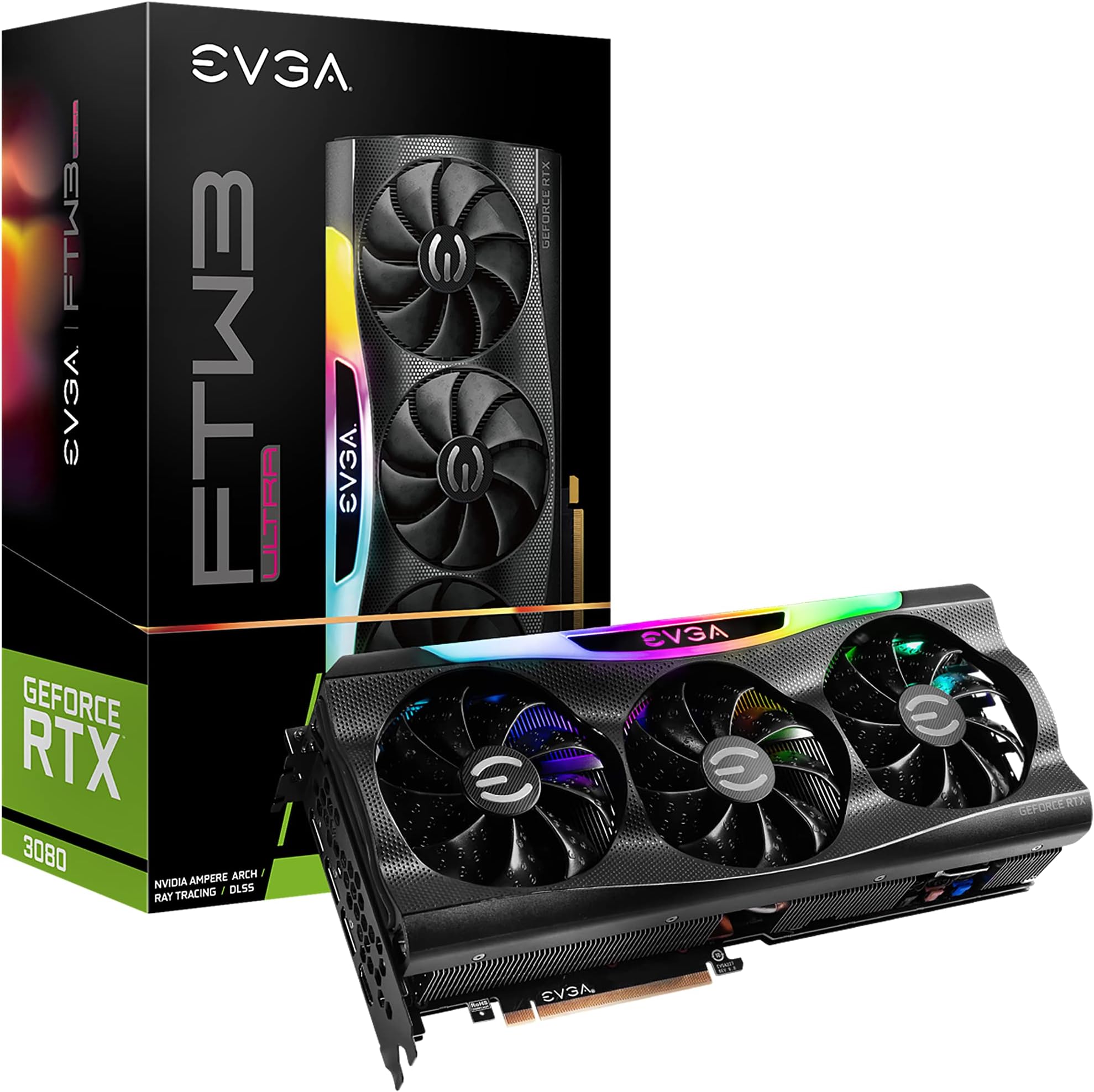 Amazon.com: EVGA 10G-P5-3885-KR GeForce RTX 3080 XC3 ULTRA GAMING, 10GB ...