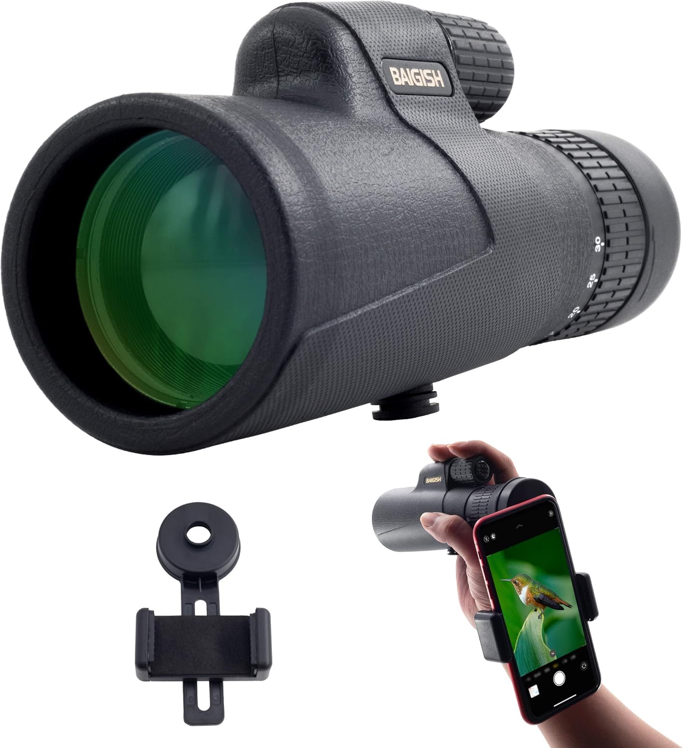 Amazon.com : 10-30x42 Zoom Monocular Telescope for Smartphone, High ...