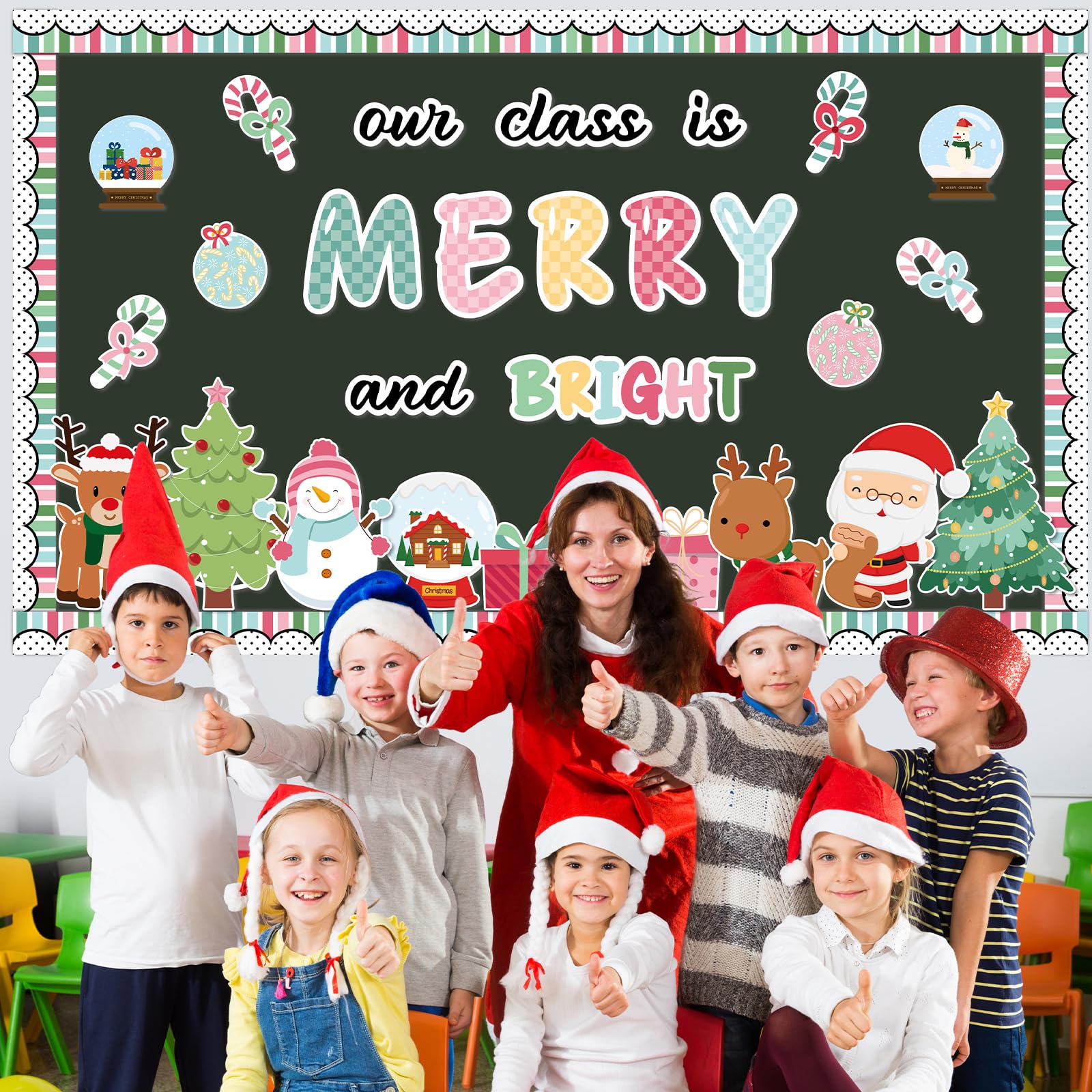 Snapklik.com : Christmas Classroom Bulletin Board Decorations Santa ...