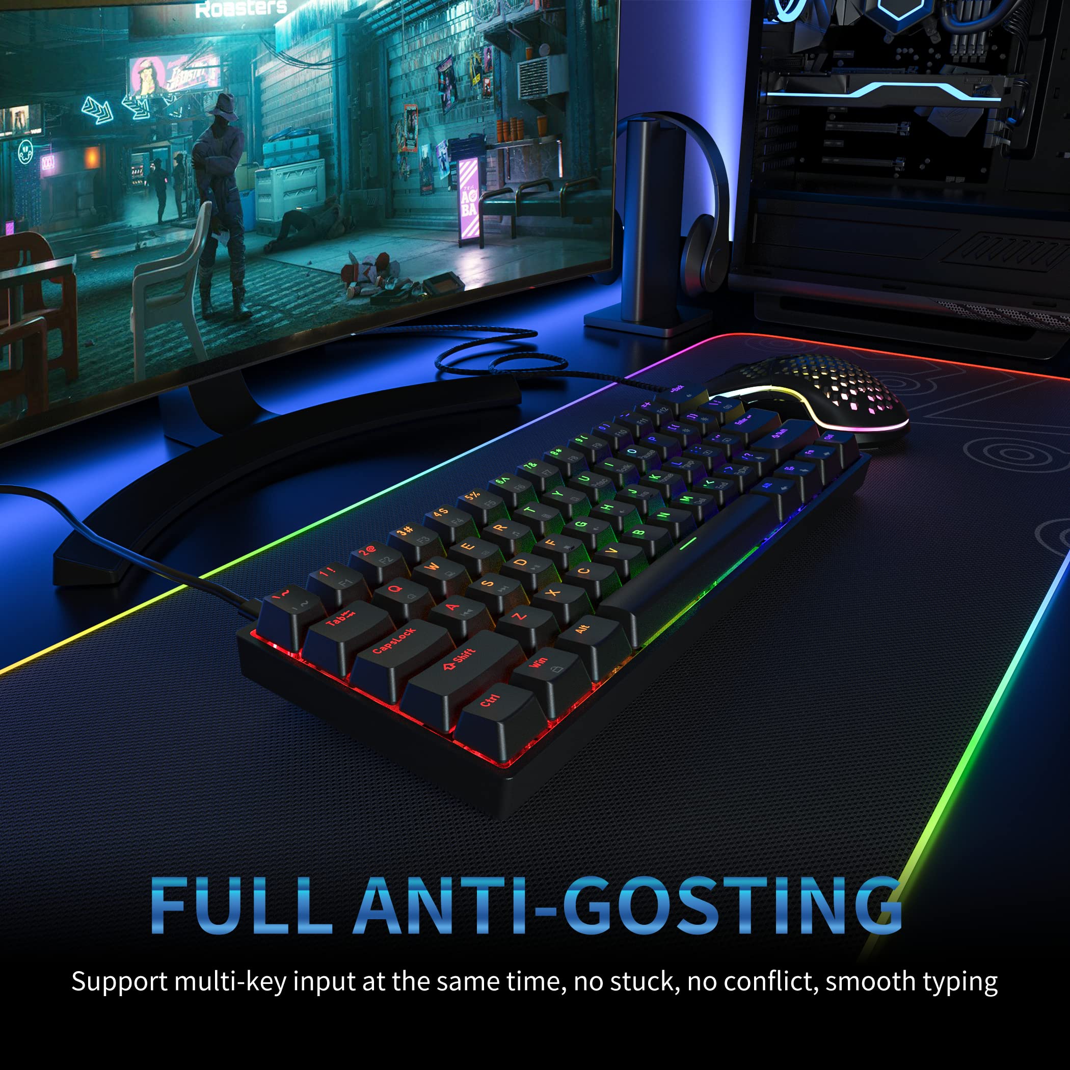 Buy DIERYA DK61SE Wired 60% Percent Mechanical Keyboard, RGB Backlit ...