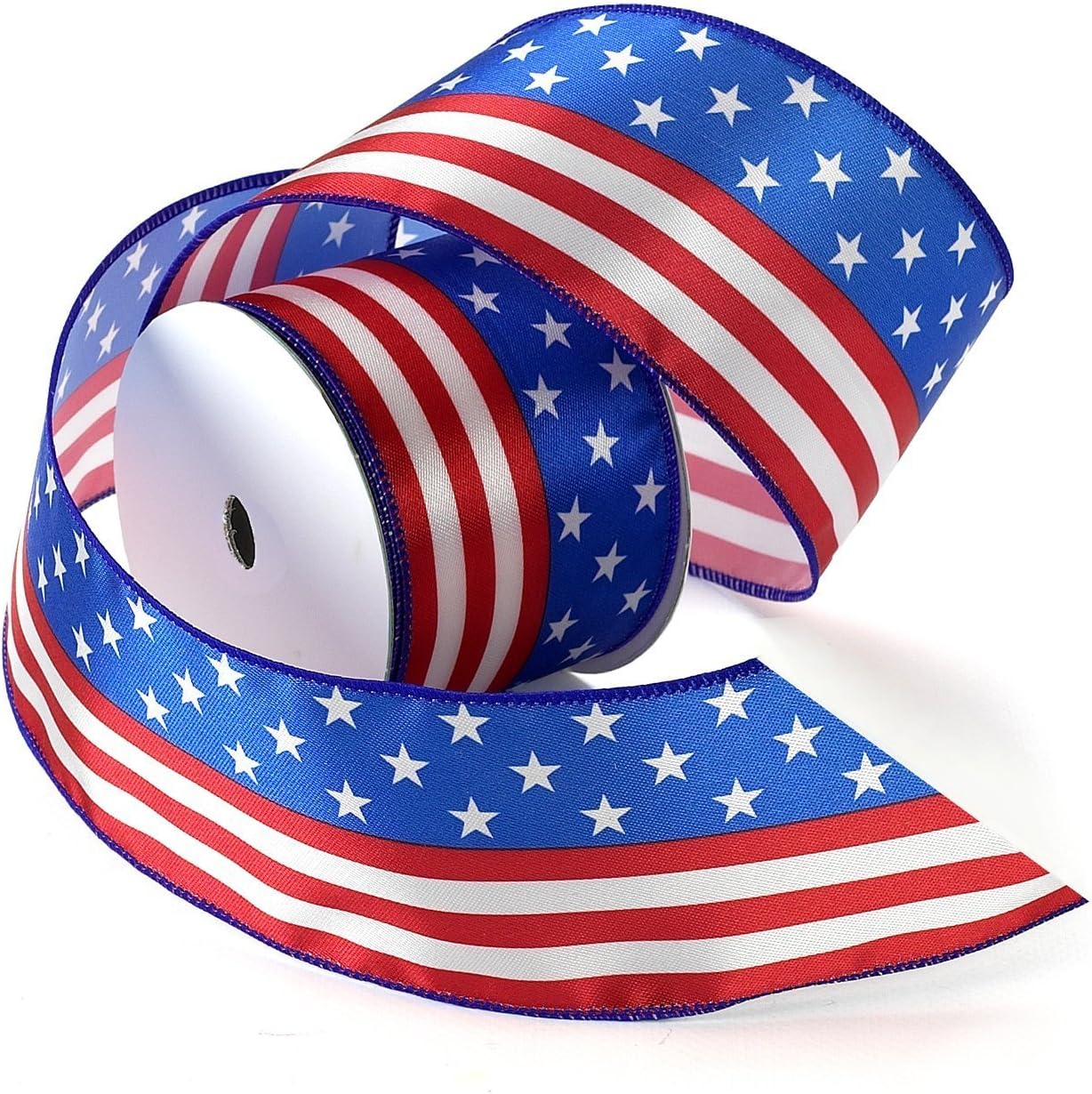 Amazon.co.jp: Morex Ribbon Stars and Stripes Wired Satin Ribbon Spool ...