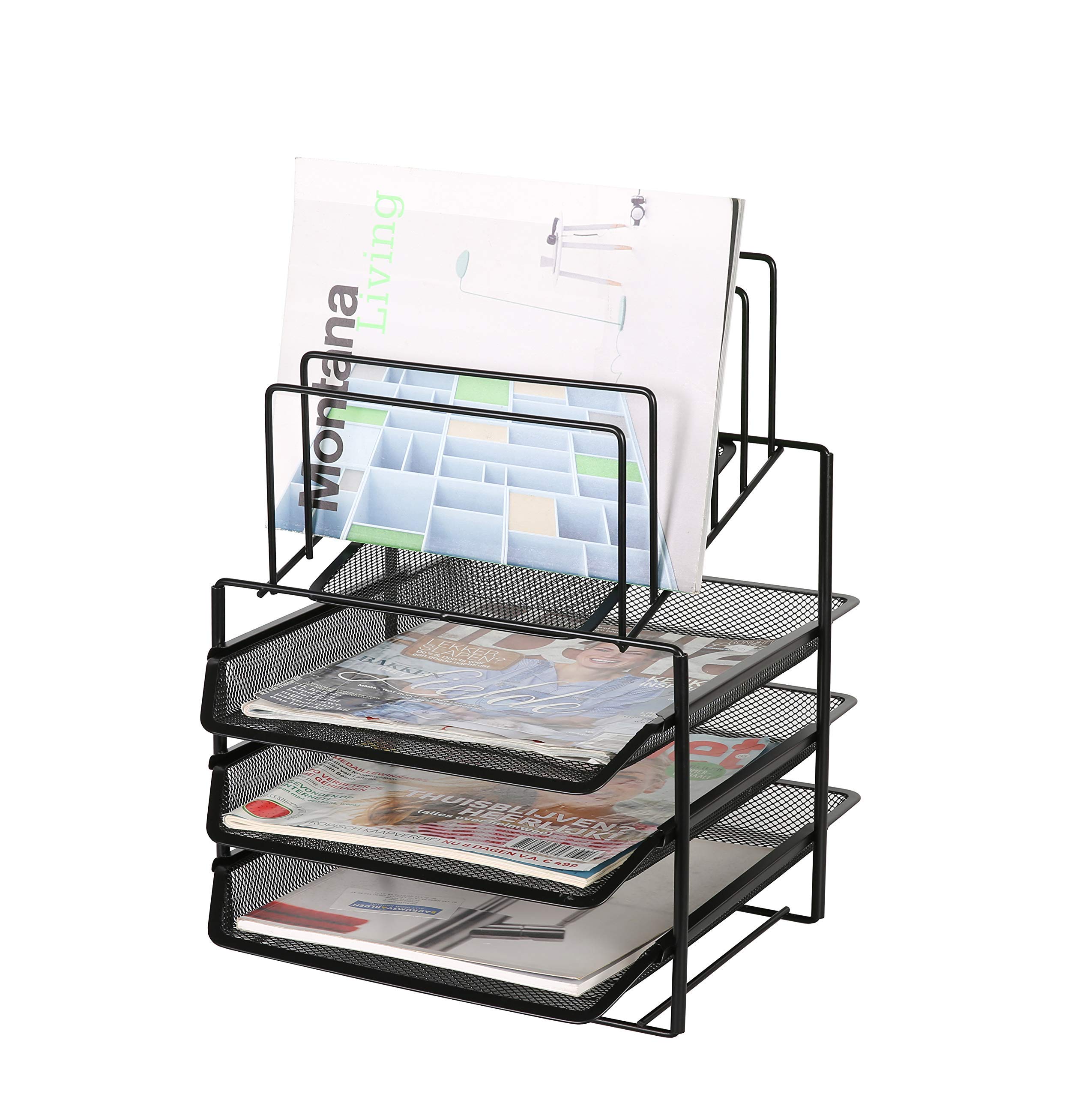 Exerz Desk Organizer 3 Layer Sliding Letter Trays with 5 Dividers ...